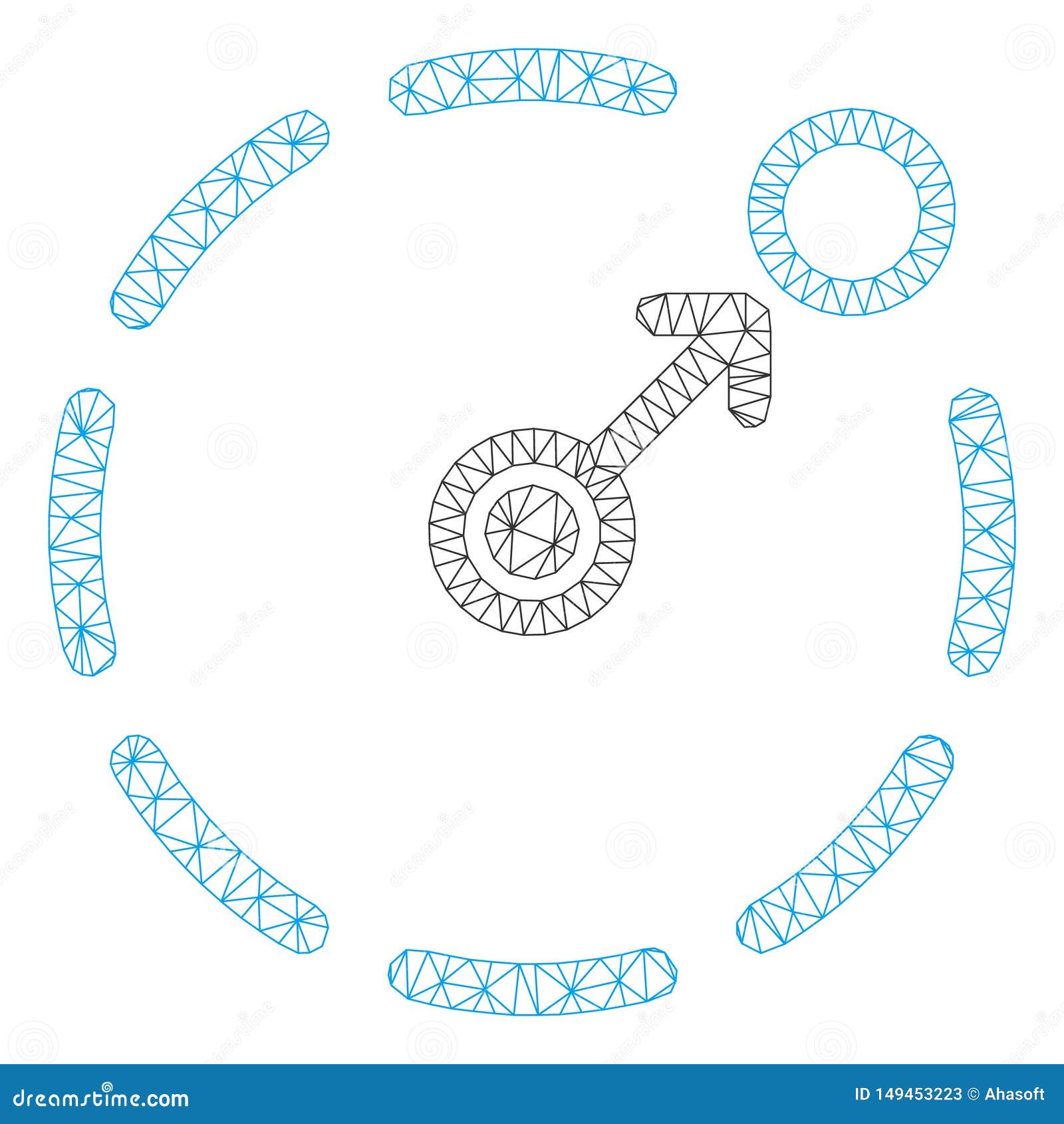 Circular Area Border Polygonal Frame Vector Mesh Illustration Stock ...