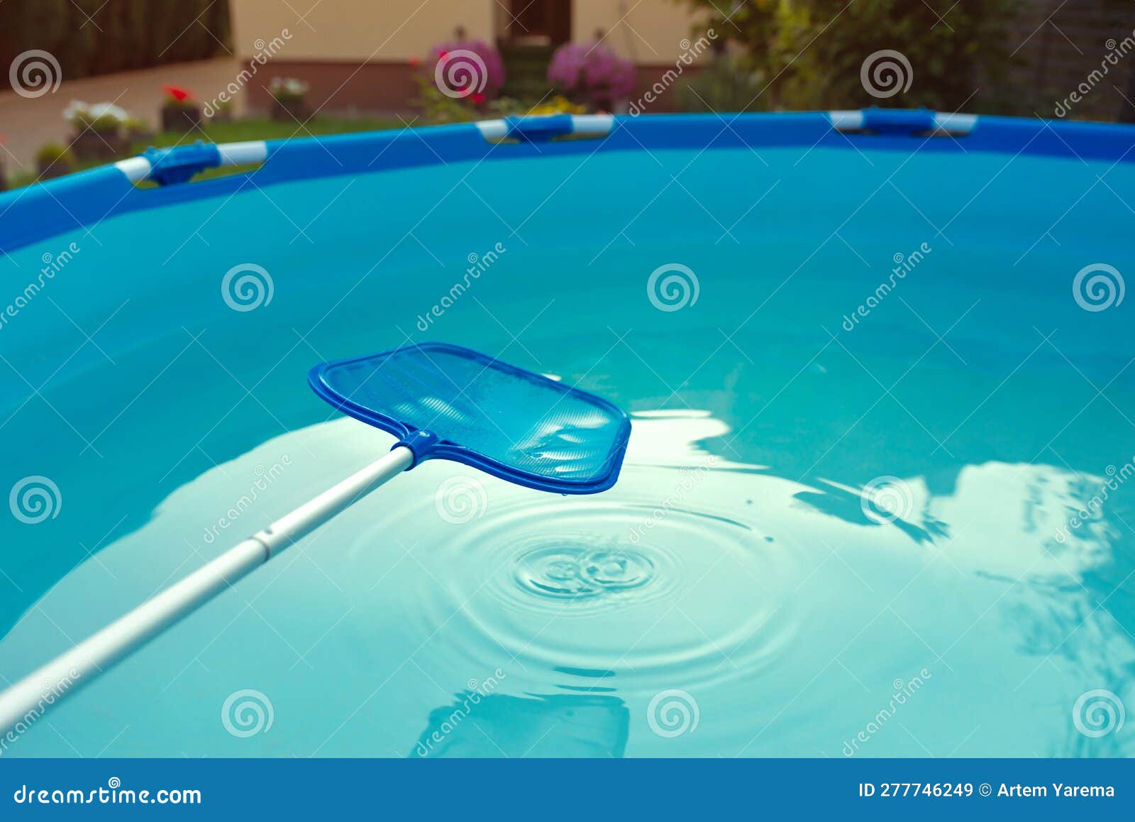 Mesh for Cleaning and Maintaining the Pool Stock Image - Image of ...