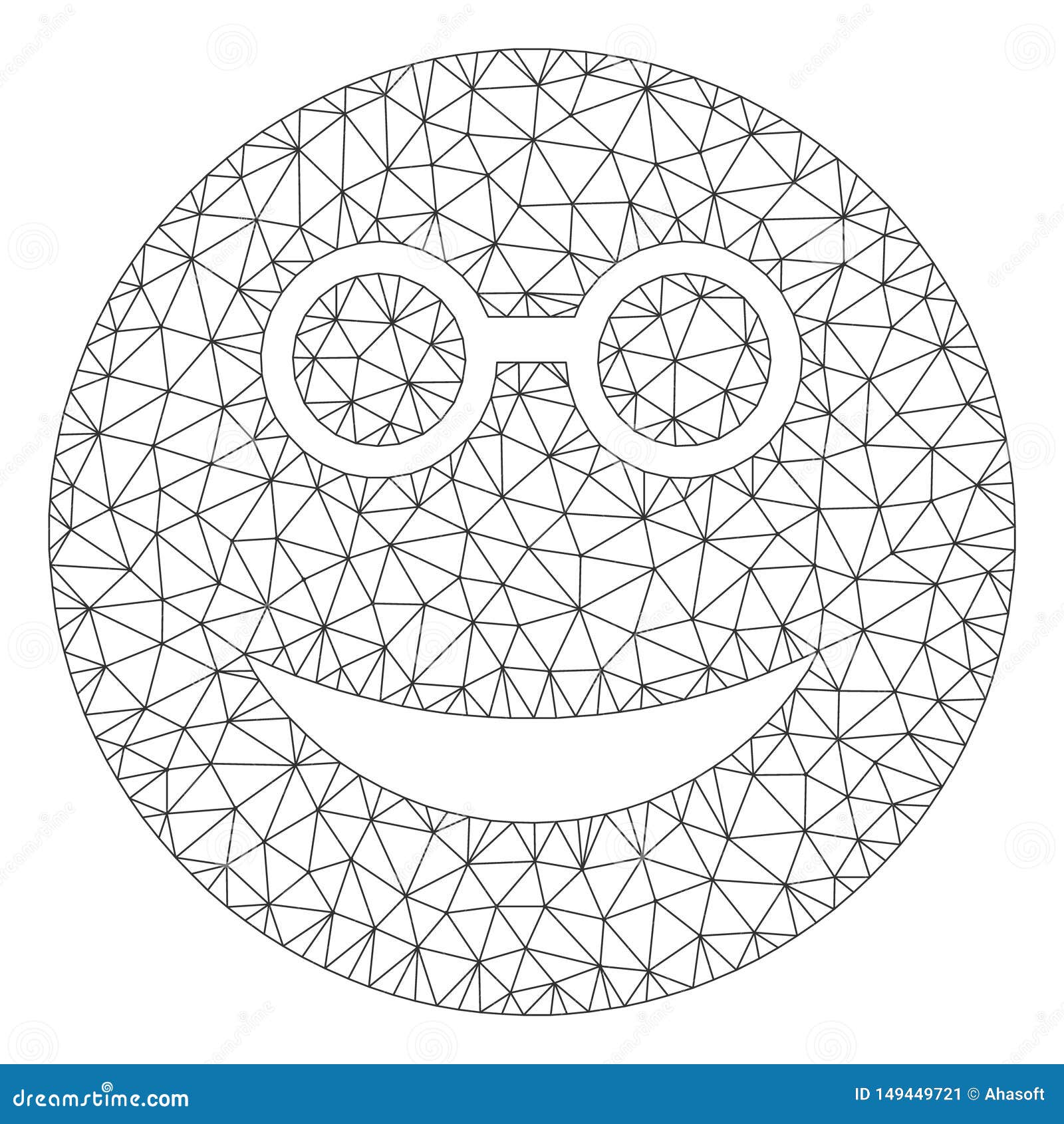 Clever Smiley Polygonal Frame Vector Mesh Illustration Stock Vector ...