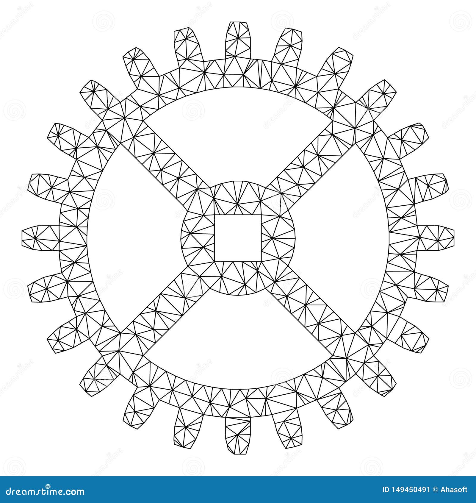 Clock Tooth Wheel Polygonal Frame Vector Mesh Illustration Stock Vector ...