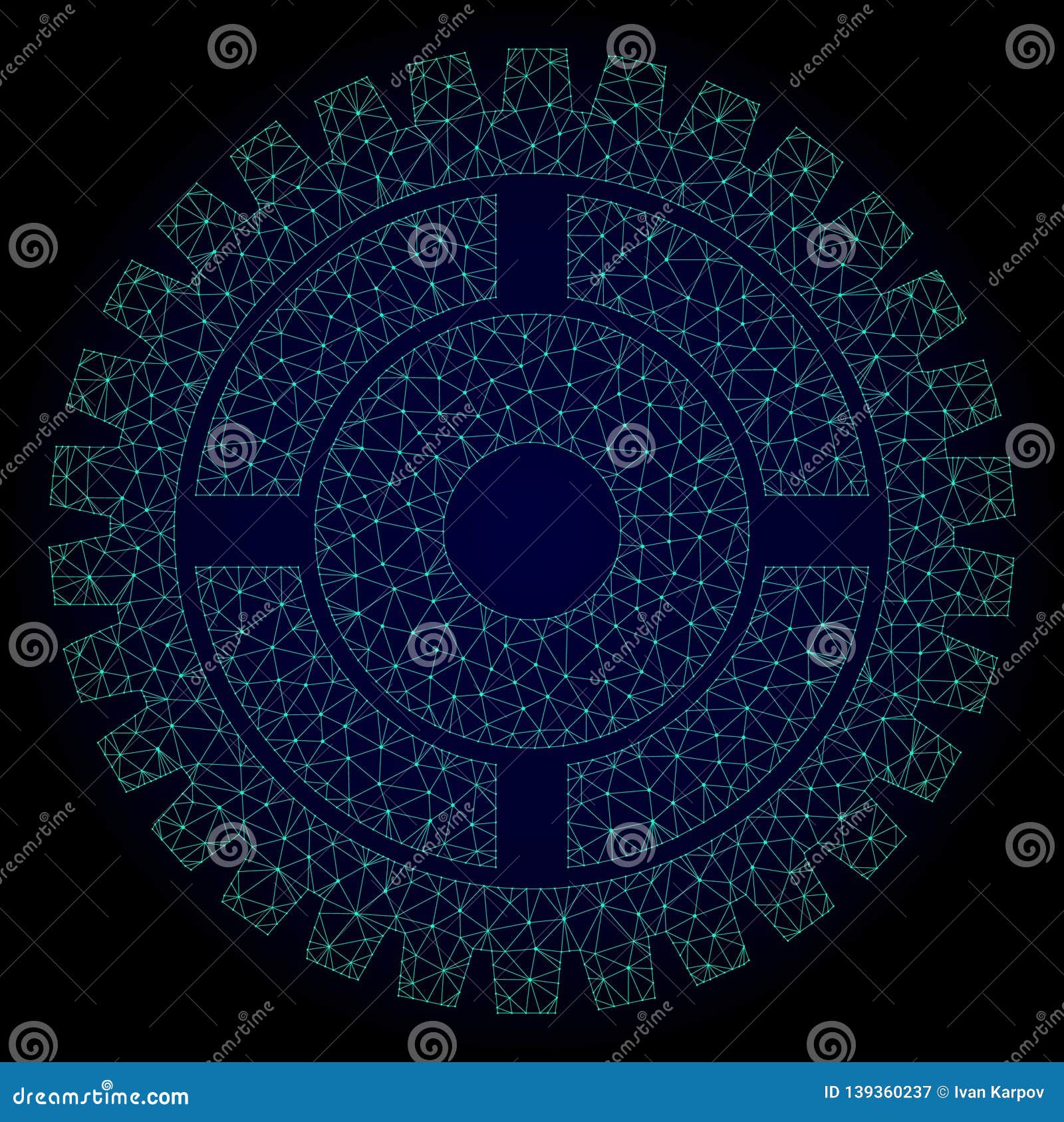 Clock Wheel Polygonal Frame Vector Mesh Illustration Stock Vector ...