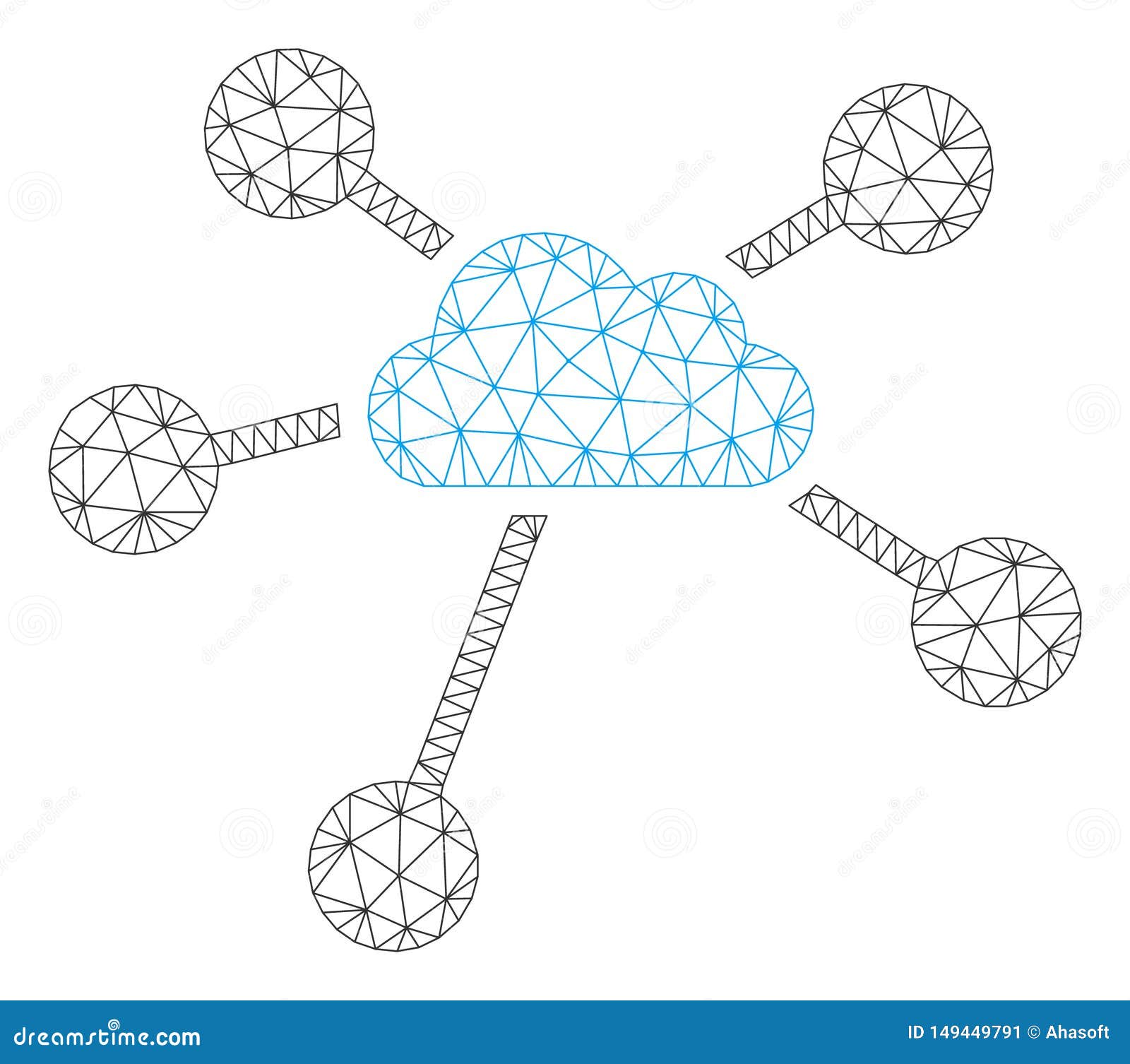 Cloud Connections Polygonal Frame Vector Mesh Illustration Stock Vector ...