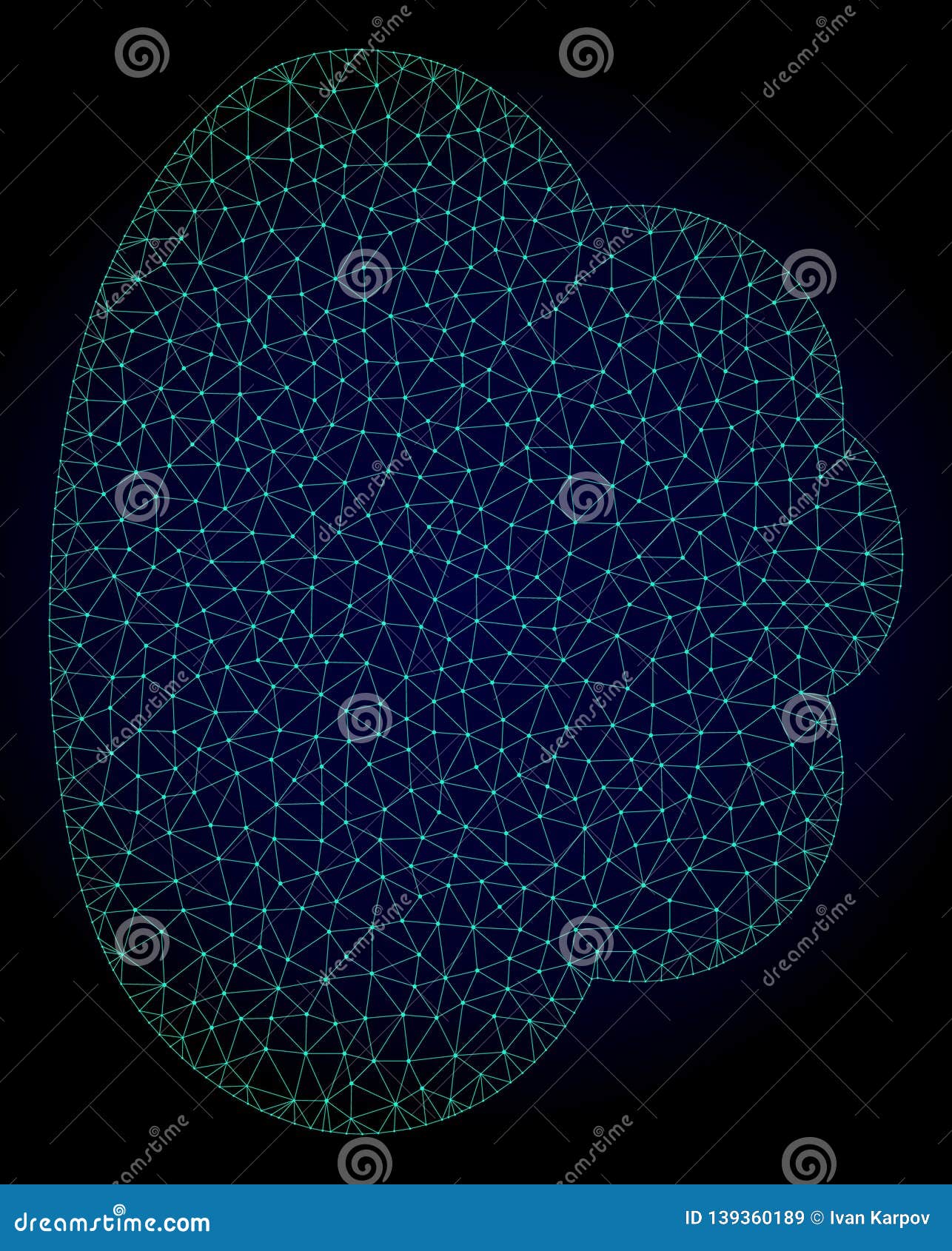 Cloud Polygonal Frame Vector Mesh Illustration Stock Vector ...