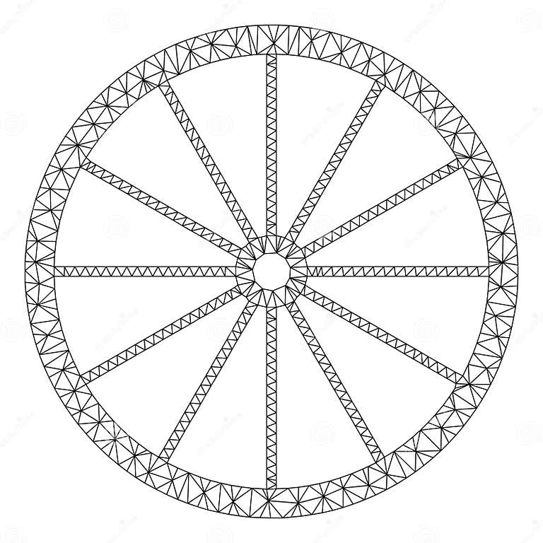 Coach Wheel Polygonal Frame Vector Mesh Illustration Stock Vector ...