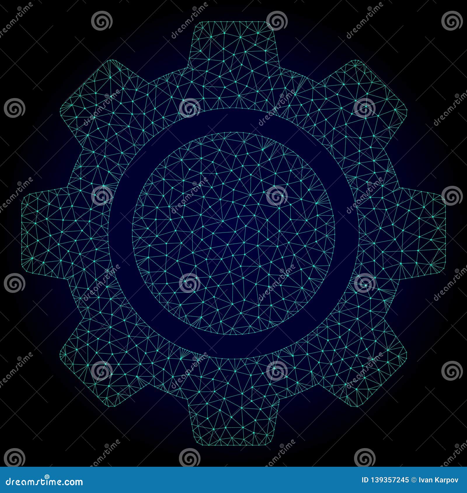 Cog Wheel Polygonal Frame Vector Mesh Illustration Stock Vector ...