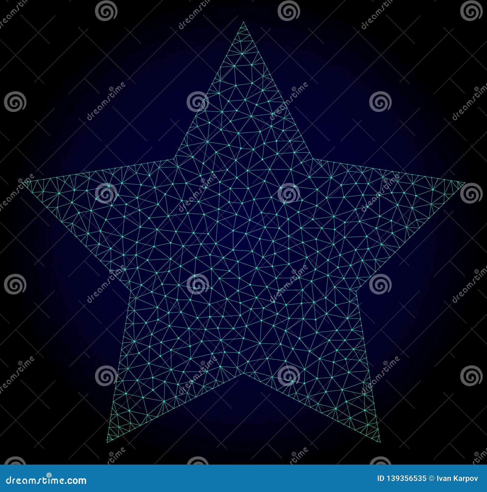 5 Corners Star Polygonal Frame Vector Mesh Illustration Stock Vector ...