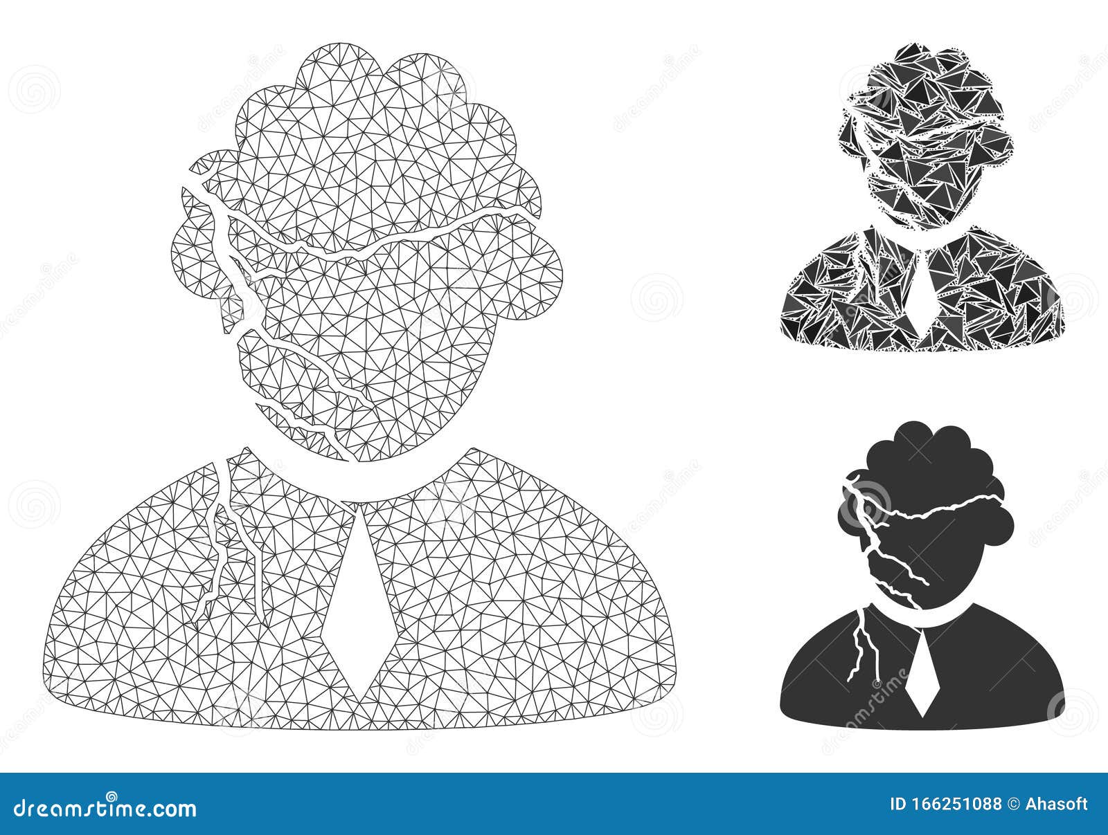 Corrupted Judge Vector Mesh Network Model and Triangle Mosaic Icon ...
