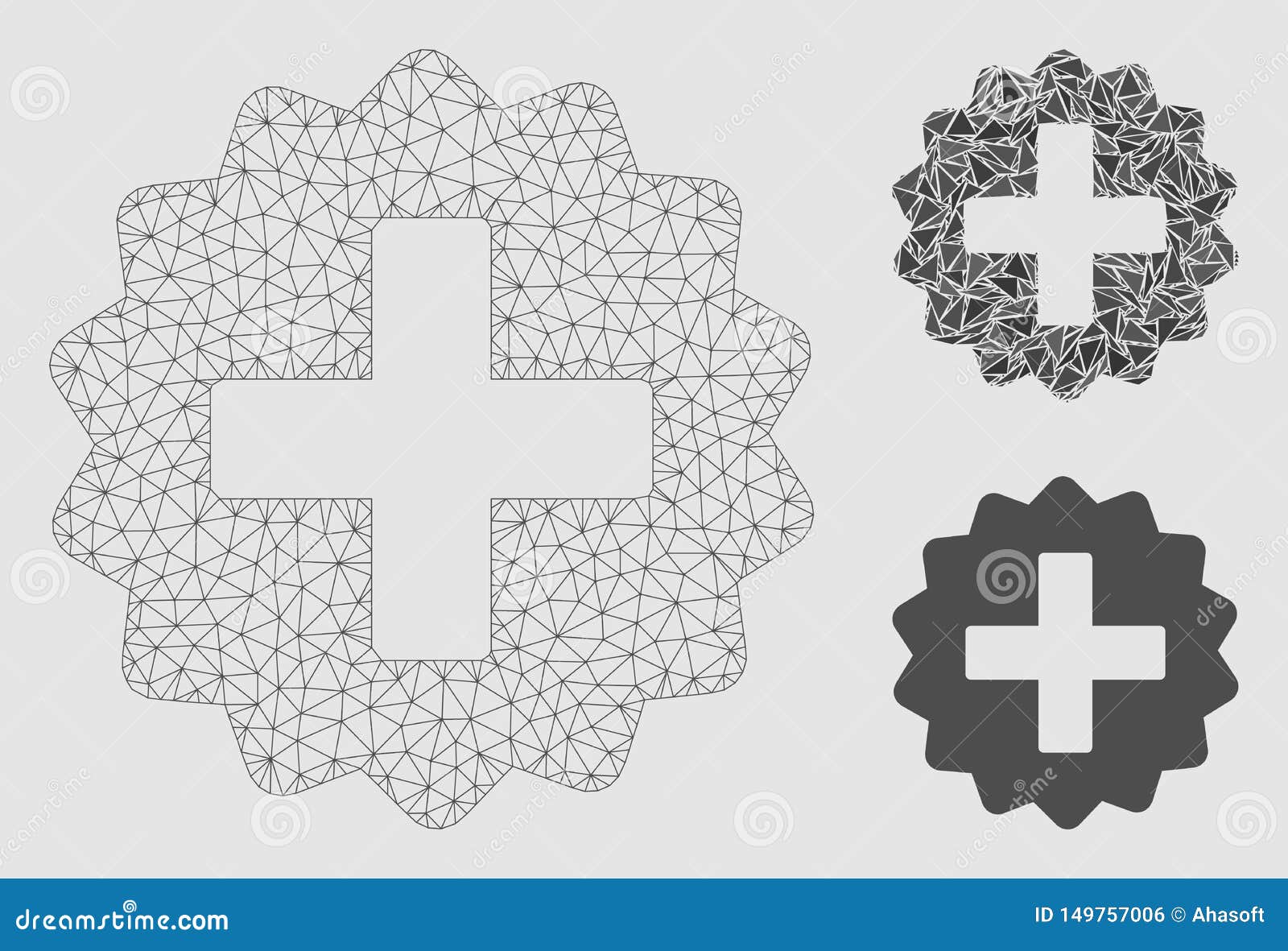 Create Vector Mesh Carcass Model And Triangle Mosaic Icon Stock Vector