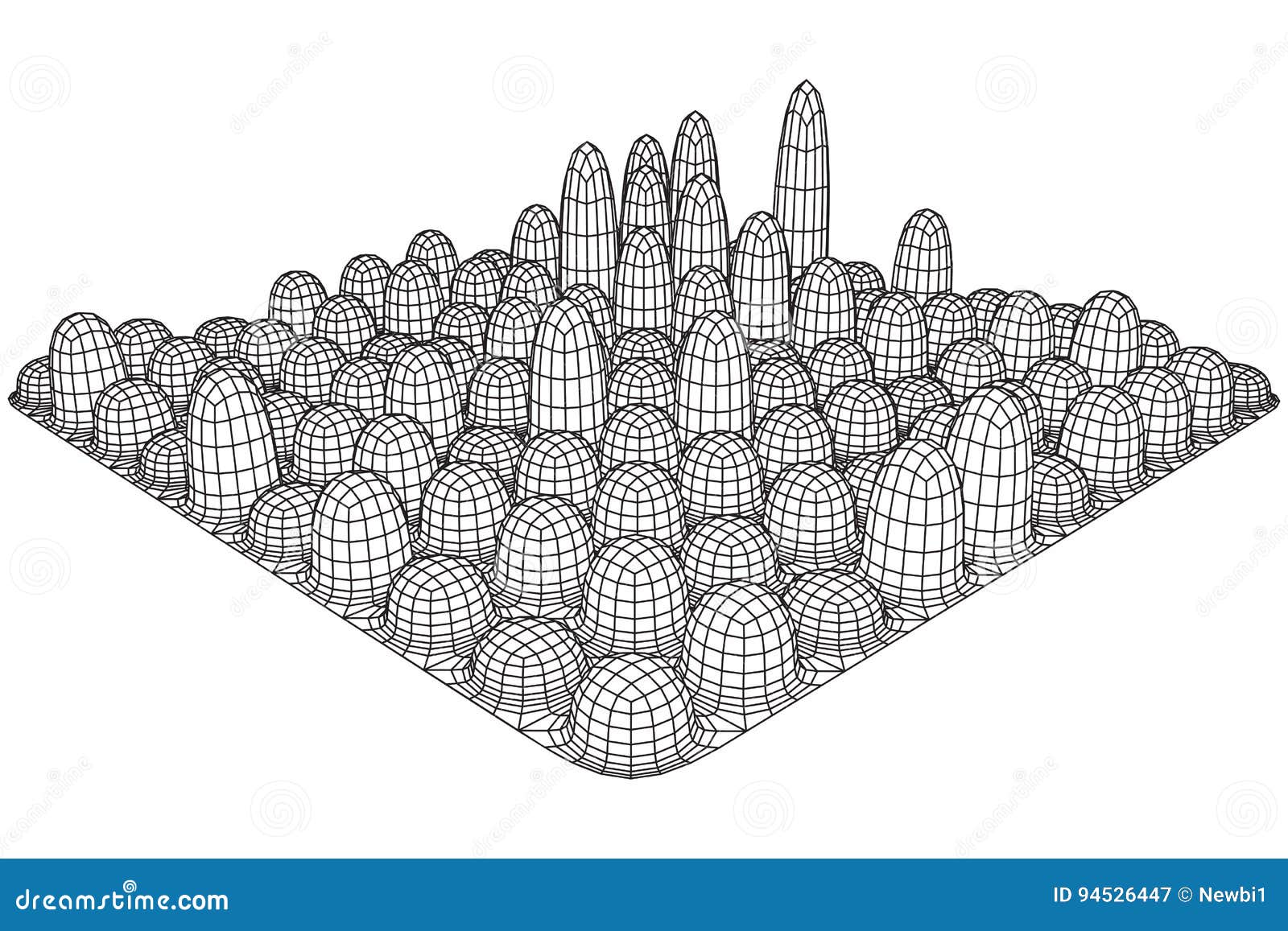 Mesh Cubes array stock vector. Illustration of modeling - 94526447