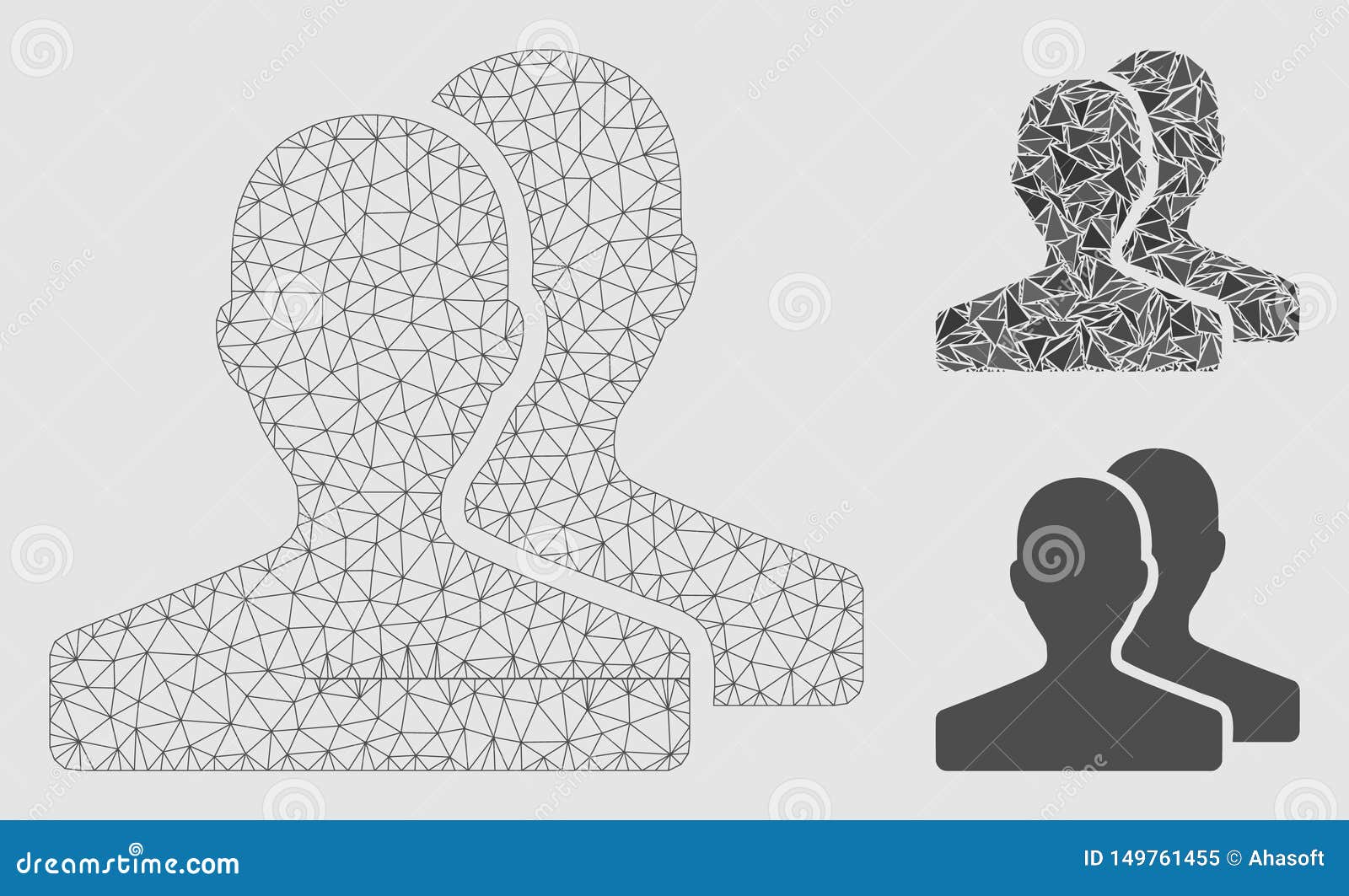 Customers Vector Mesh 2D Model and Triangle Mosaic Icon Stock Vector ...
