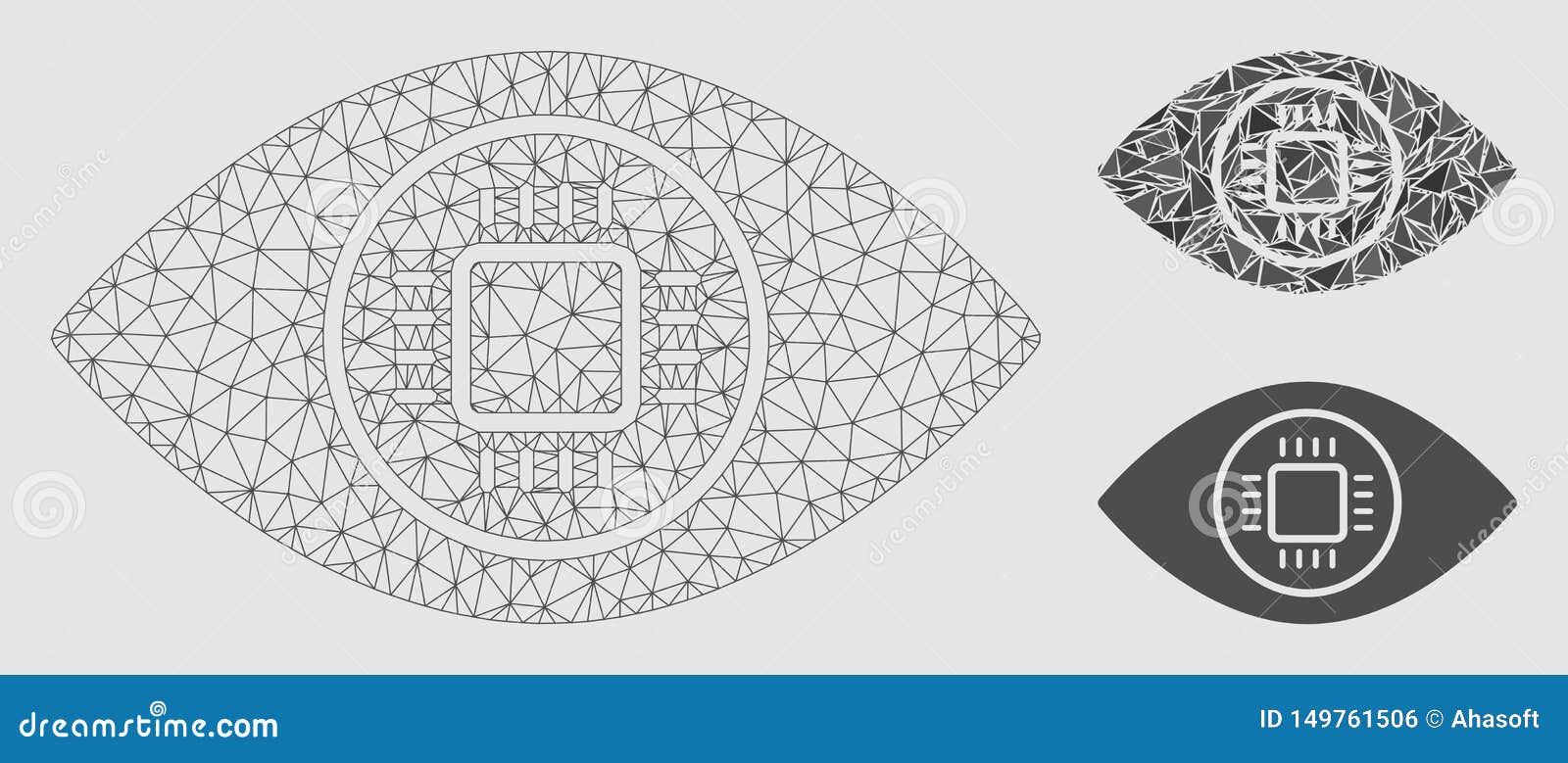 Cyborg Eye Vector Mesh 2D Model and Triangle Mosaic Icon Stock Vector ...