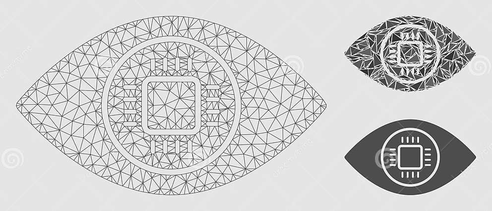 Cyborg Eye Vector Mesh 2D Model and Triangle Mosaic Icon Stock Vector ...