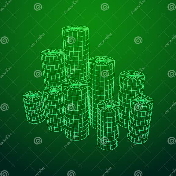 Mesh Cylinder City Array stock vector. Illustration of cylinder - 105829111