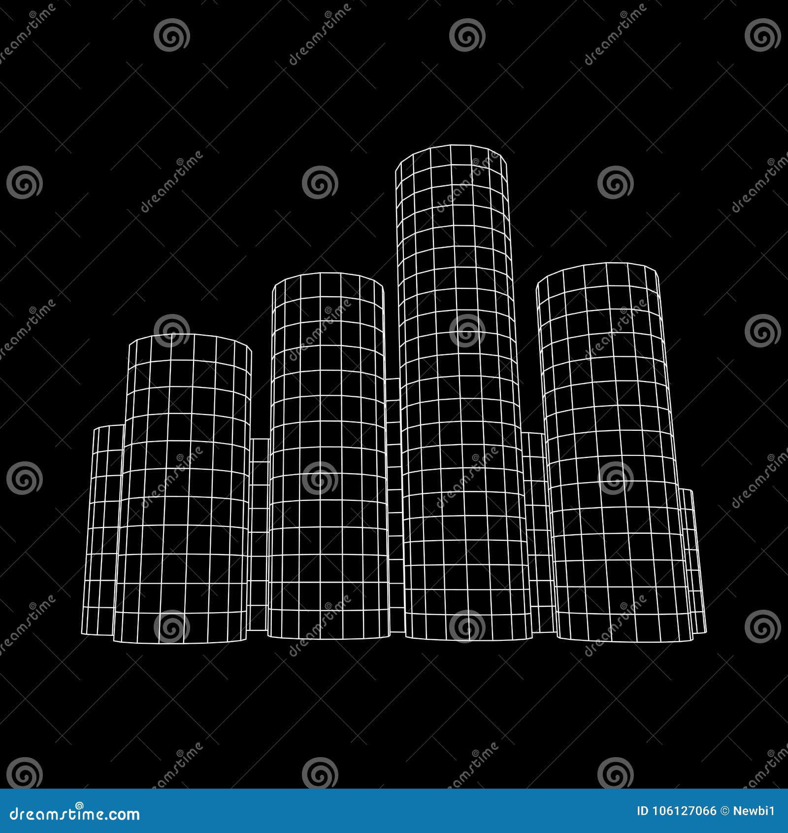 Mesh Cylinder City Array stock vector. Illustration of barrel - 106127066