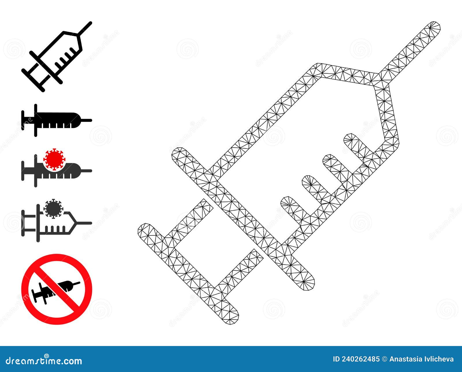 Mesh 2D Drug Syringe Icon stock vector. Illustration of pharmacy ...