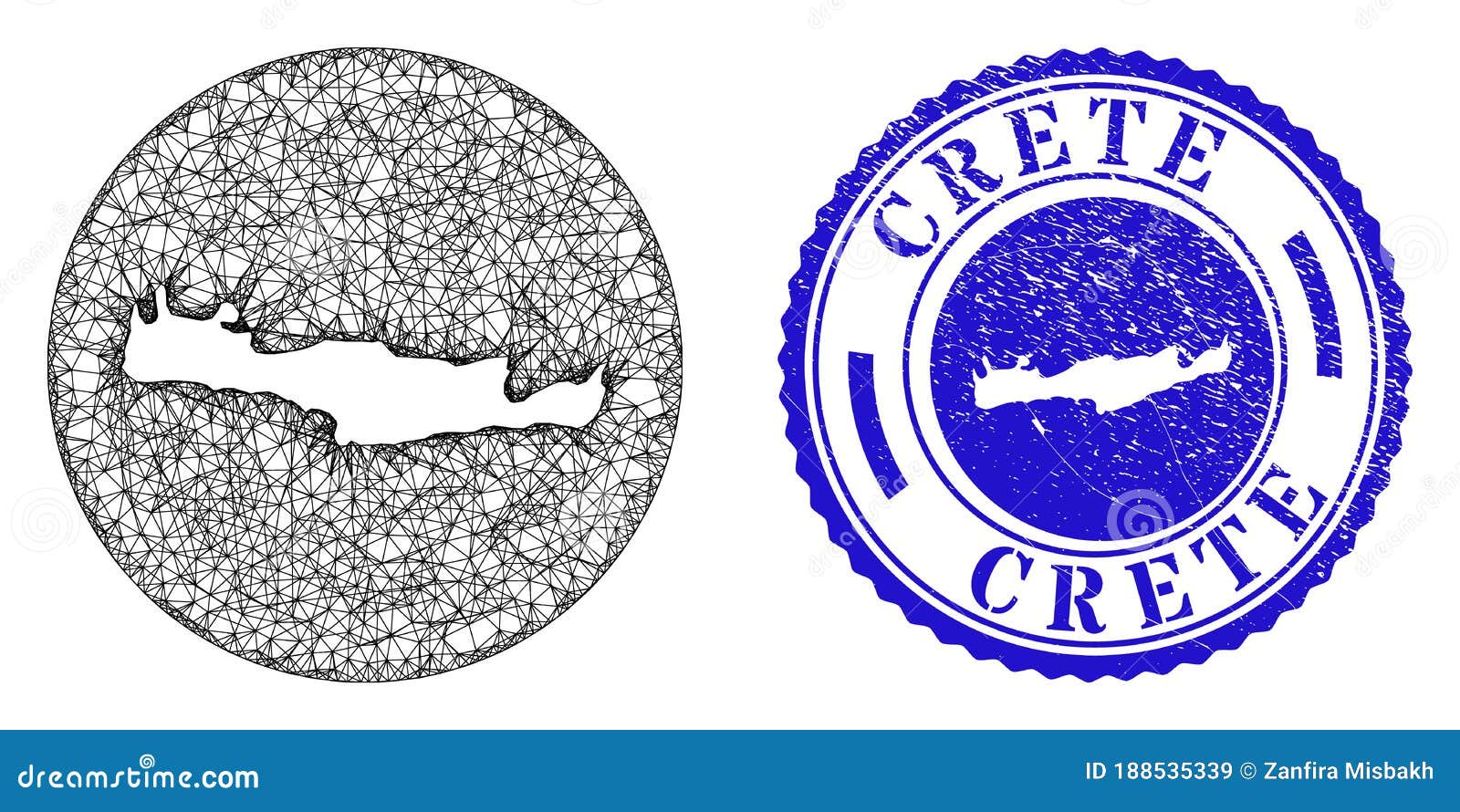Crete Round Logo. Cartoon Vector | CartoonDealer.com #215209055