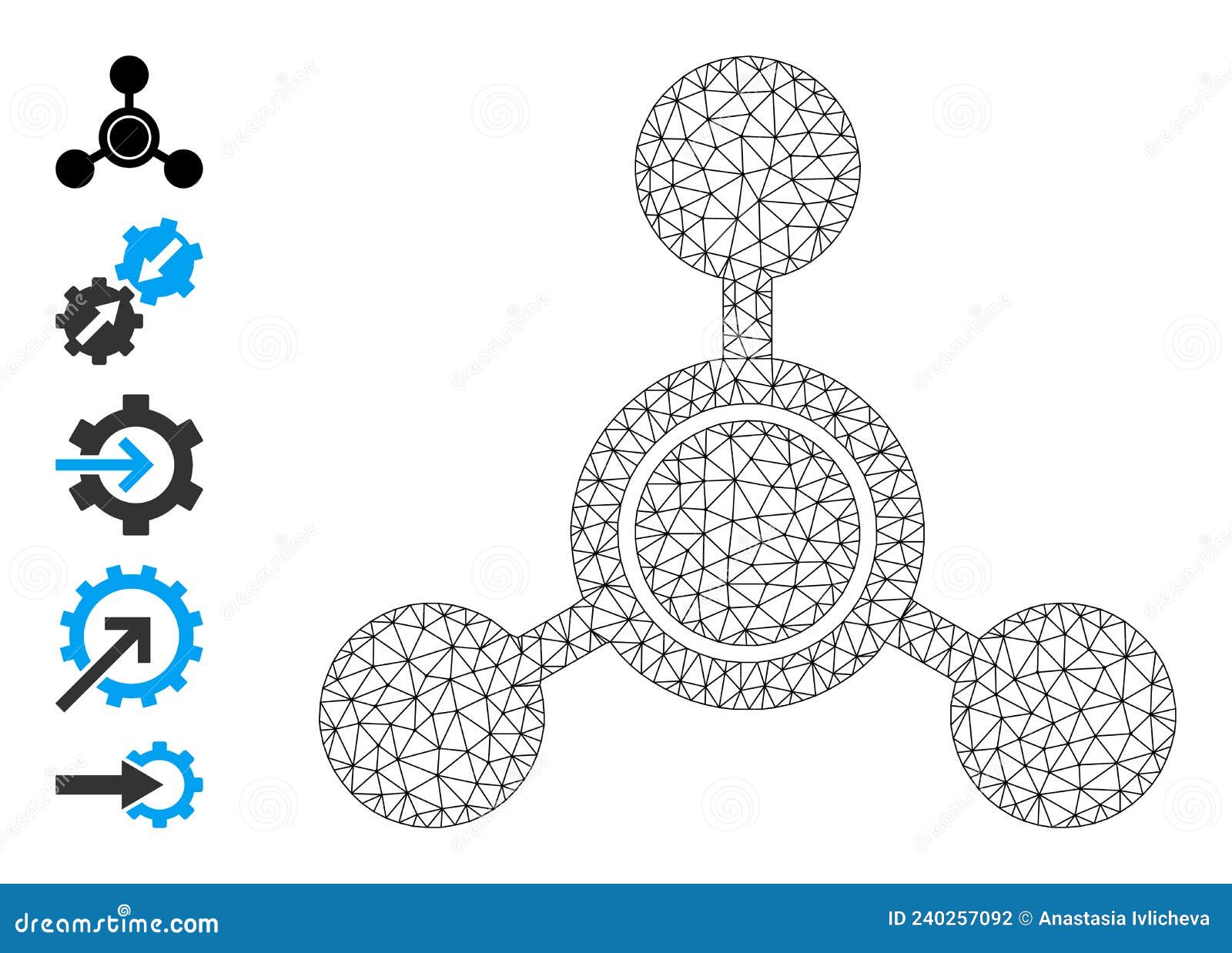 Mesh 2D Methane Molecule Icon Stock Vector - Illustration of wire ...