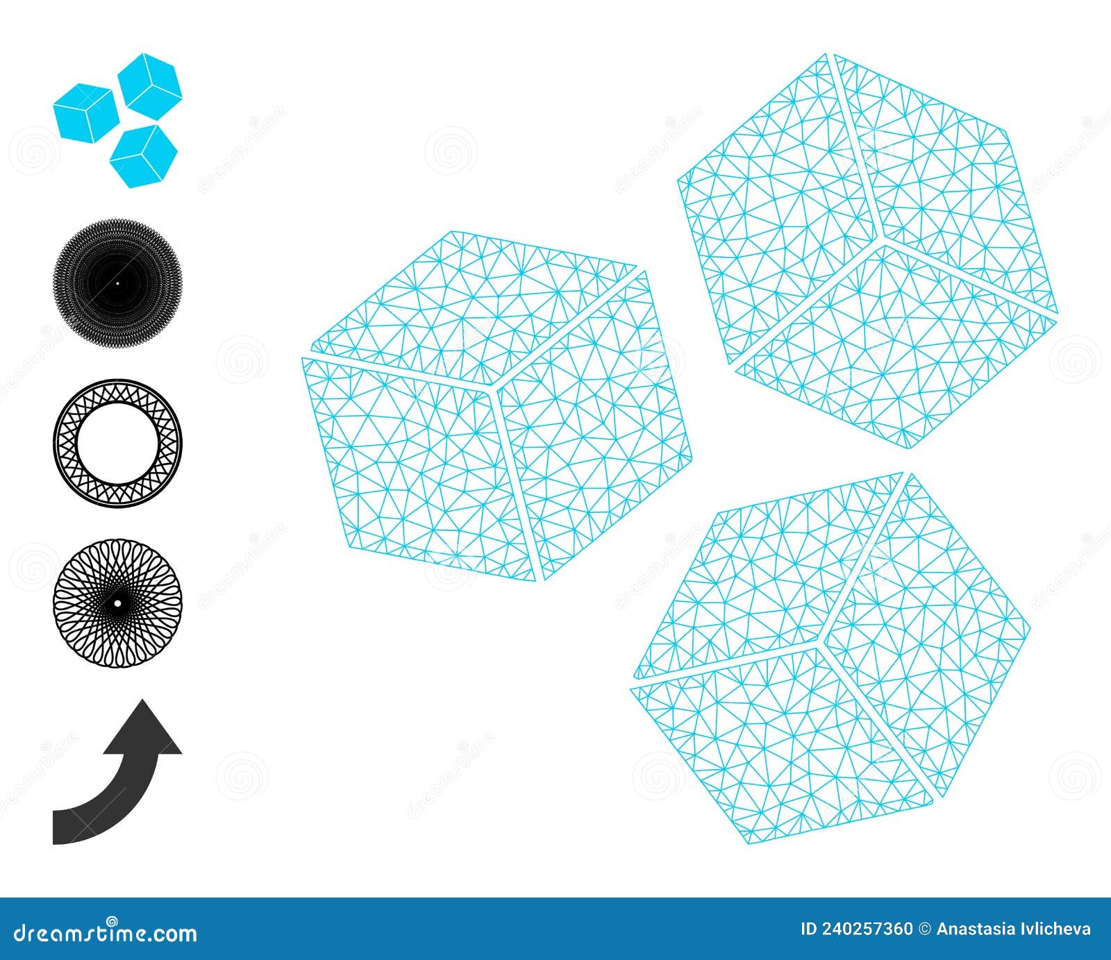 Mesh 2D Sugar Cubes Icon stock vector. Illustration of lowpoly - 240257360