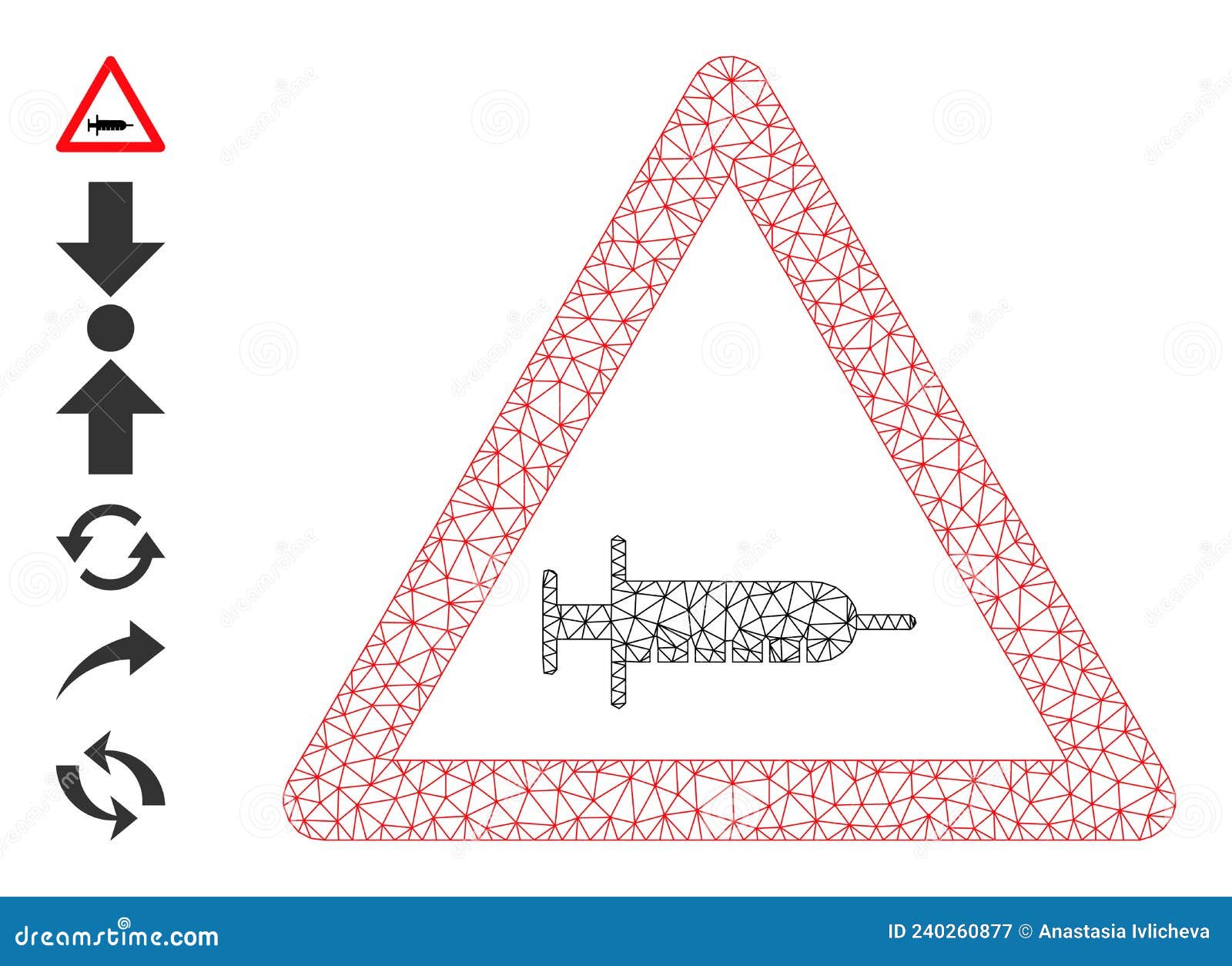 Vaccine Warning Line Icon. Vaccination Syringe With Alert Sign ...
