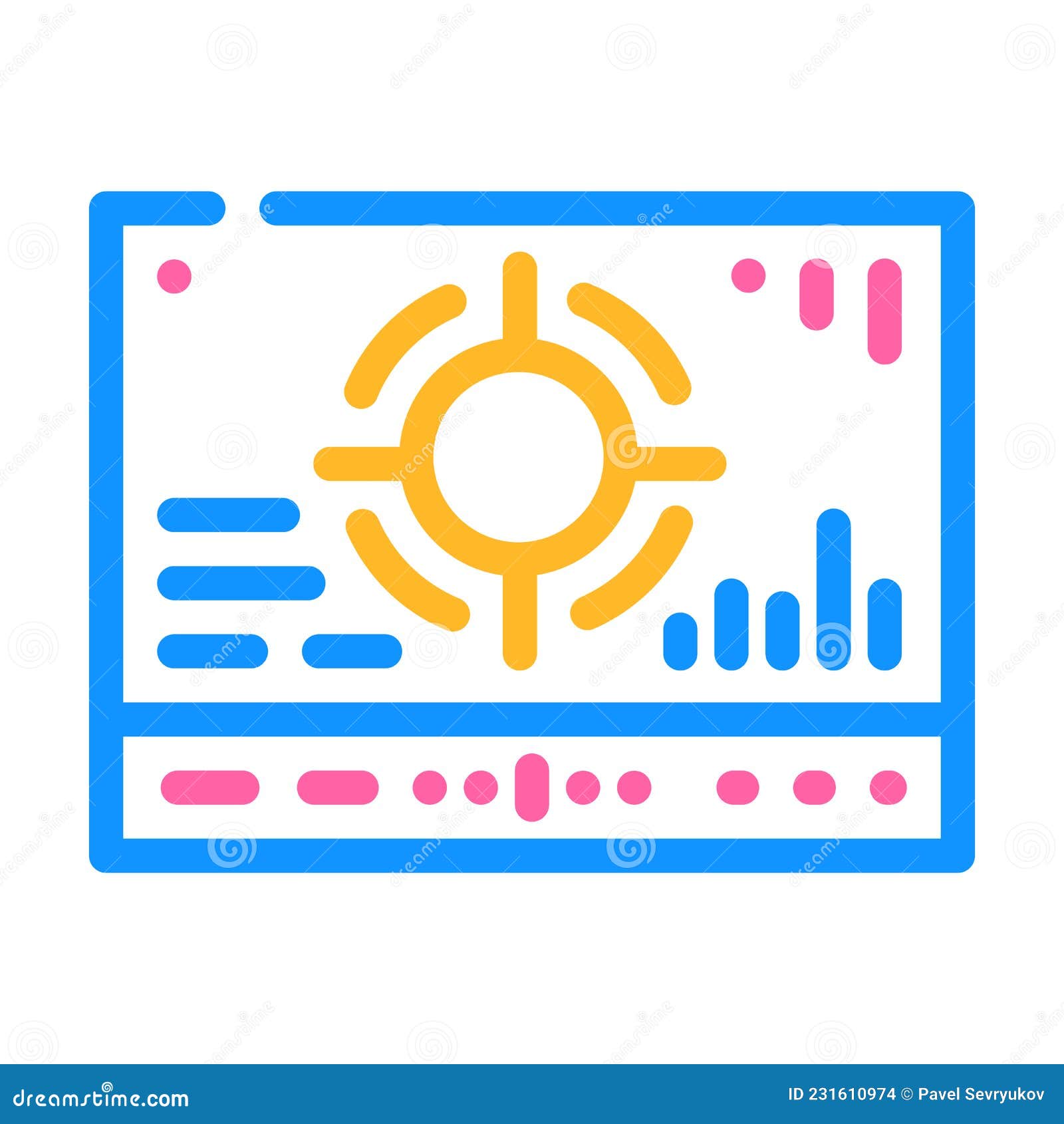 Mesh with Different Data Color Icon Vector Illustration Stock Vector ...