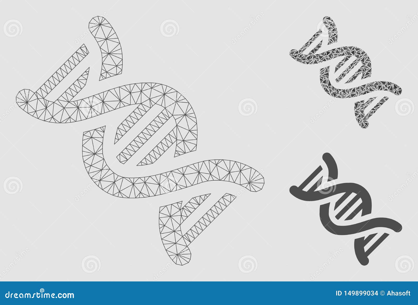 DNA Vector Mesh Carcass Model and Triangle Mosaic Icon Stock Vector ...