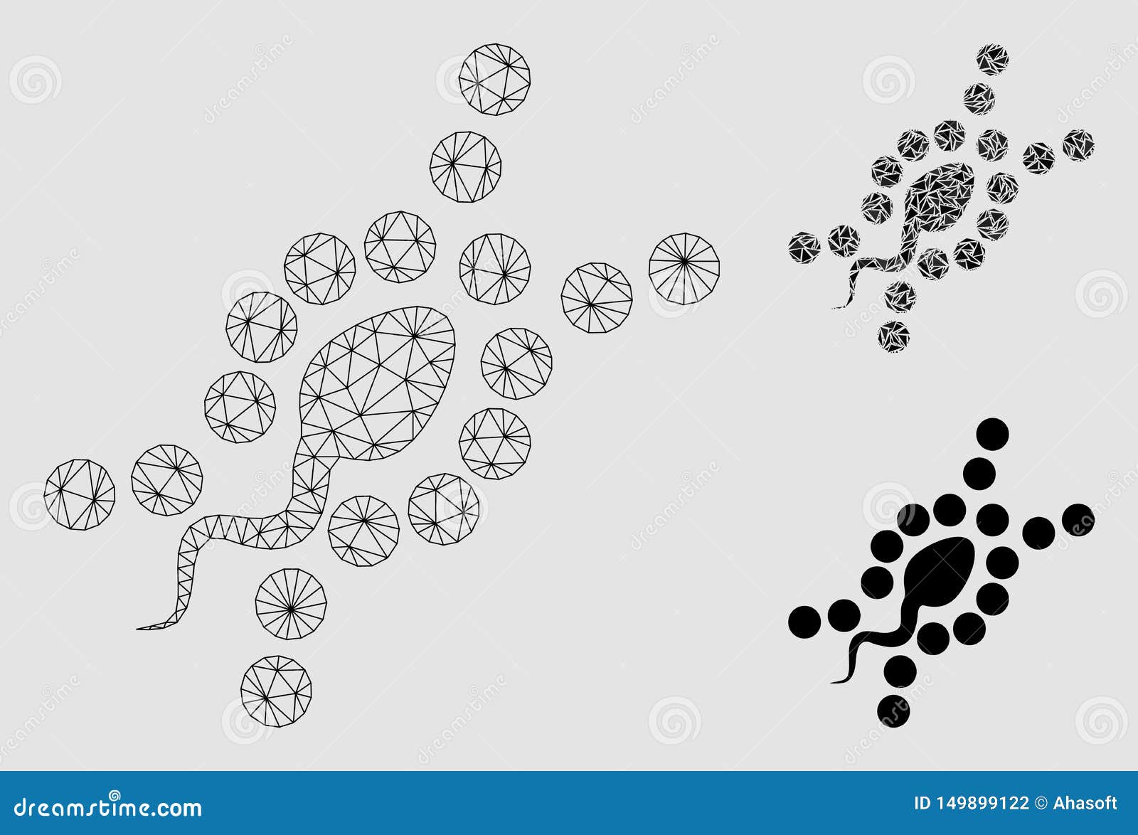 DNA Replication Vector Mesh Network Model and Triangle Mosaic Icon ...