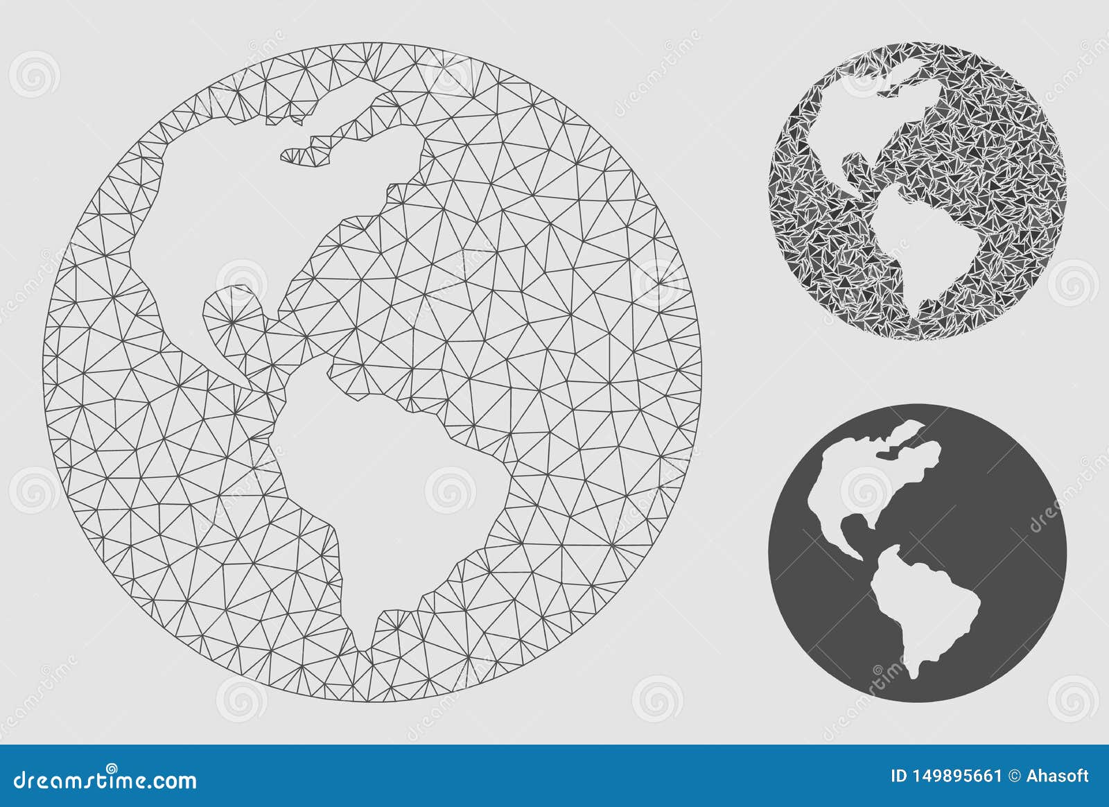 Earth Vector Mesh 2D Model and Triangle Mosaic Icon Stock Vector ...
