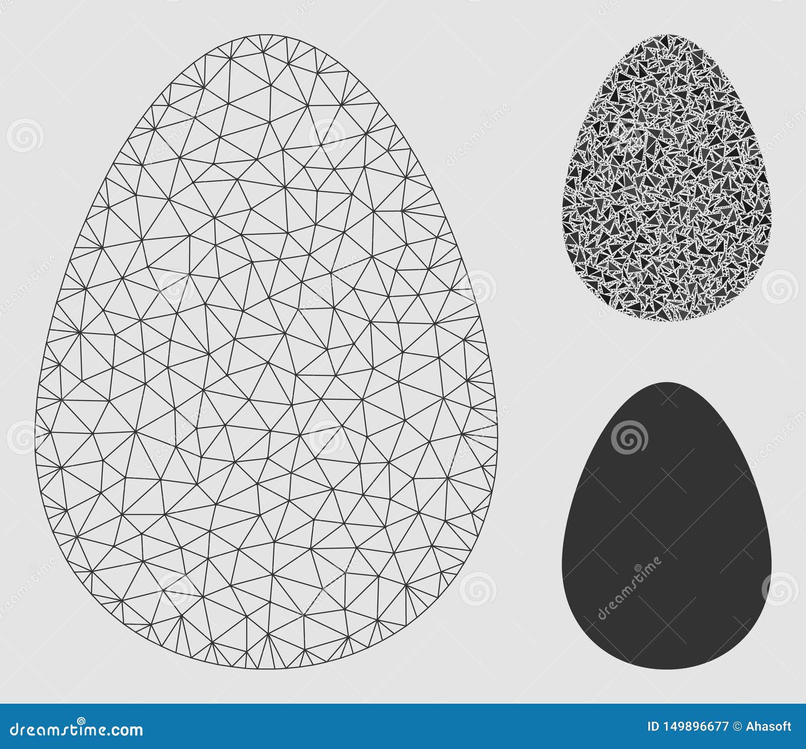 Egg Vector Mesh 2D Model and Triangle Mosaic Icon Stock Vector ...