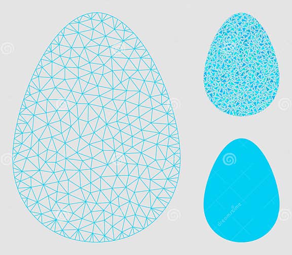 Egg Vector Mesh Network Model and Triangle Mosaic Icon Stock Vector ...