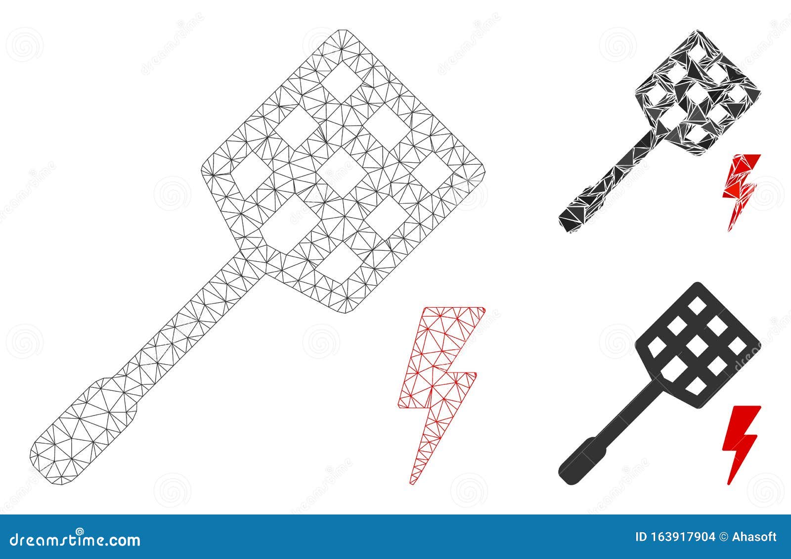 Electric Fly Killer Vector Mesh Wire Frame Model and Triangle Mosaic ...