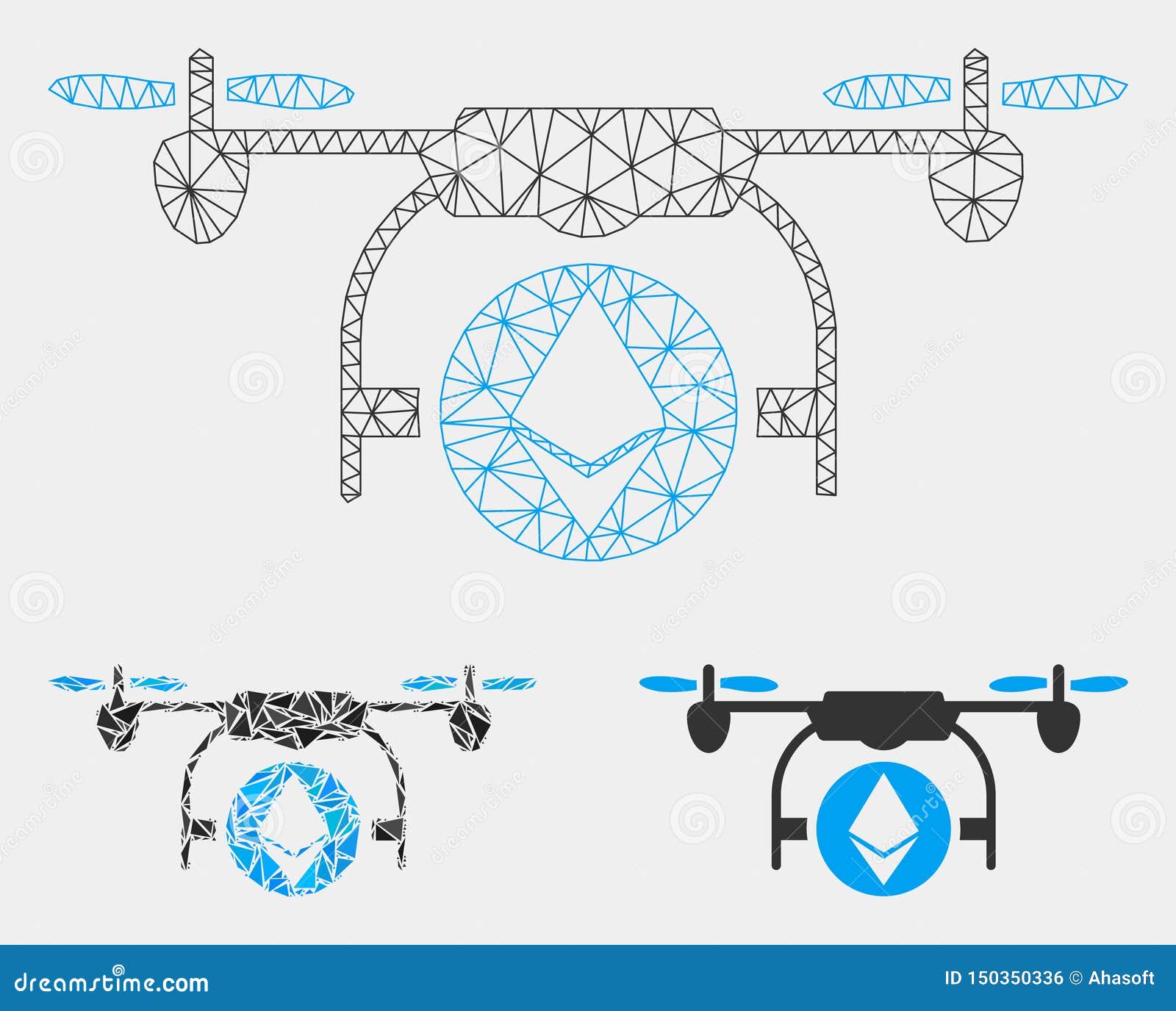 Ethereum Airdrone Vector Mesh Carcass Model And Triangle Mosaic Icon ... Ethereum Airdrone Vector Mesh Carcass Model And Triangle Mosaic Icon ...