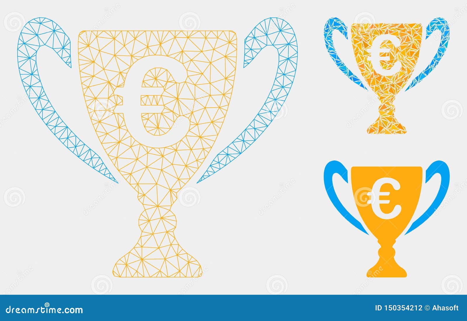 Euro Cup Vector Mesh Carcass Model and Triangle Mosaic Icon Stock ...