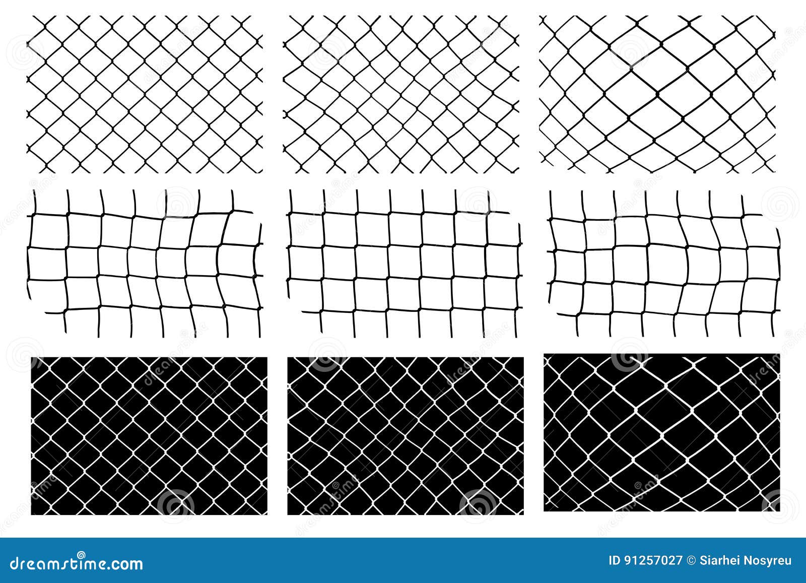 Mesh fence vector set stock vector. Illustration of dark - 91257027