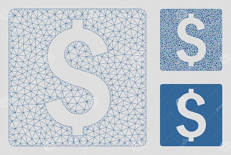 Finance Vector Mesh Wire Frame Model and Triangle Mosaic Icon Stock ...