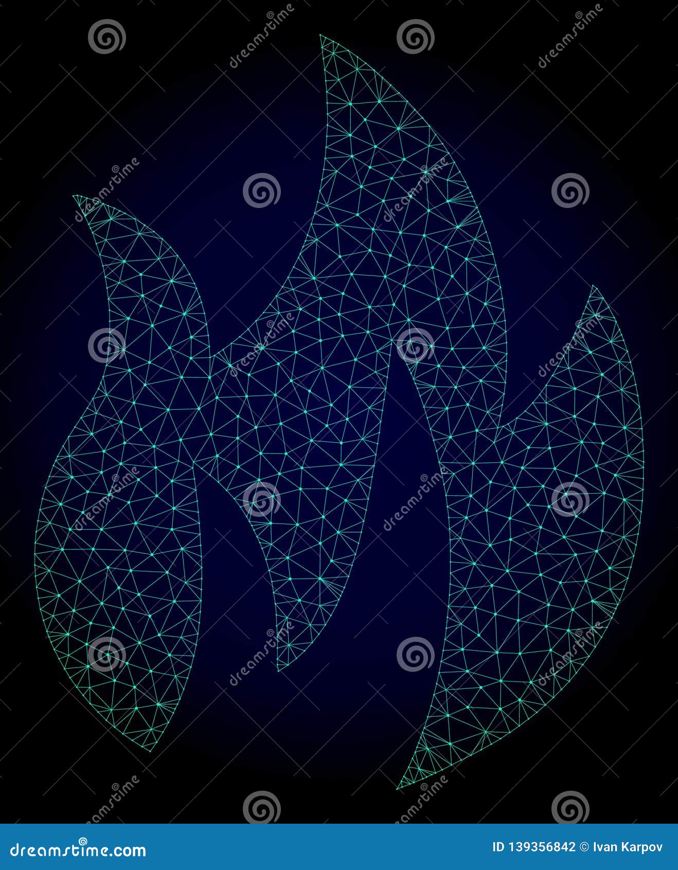 Fire Polygonal Frame Vector Mesh Illustration Stock Vector ...
