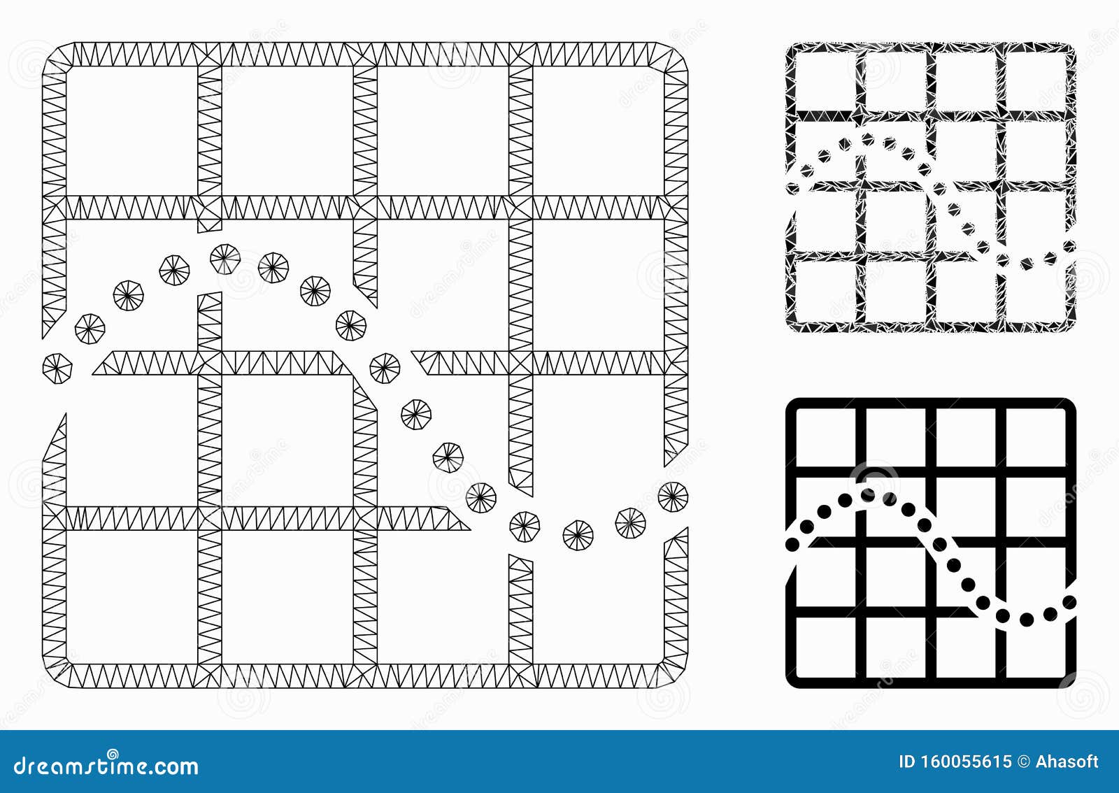 Function Chart Vector Mesh Carcass Model and Triangle Mosaic Icon Stock Vector - Illustration of ...