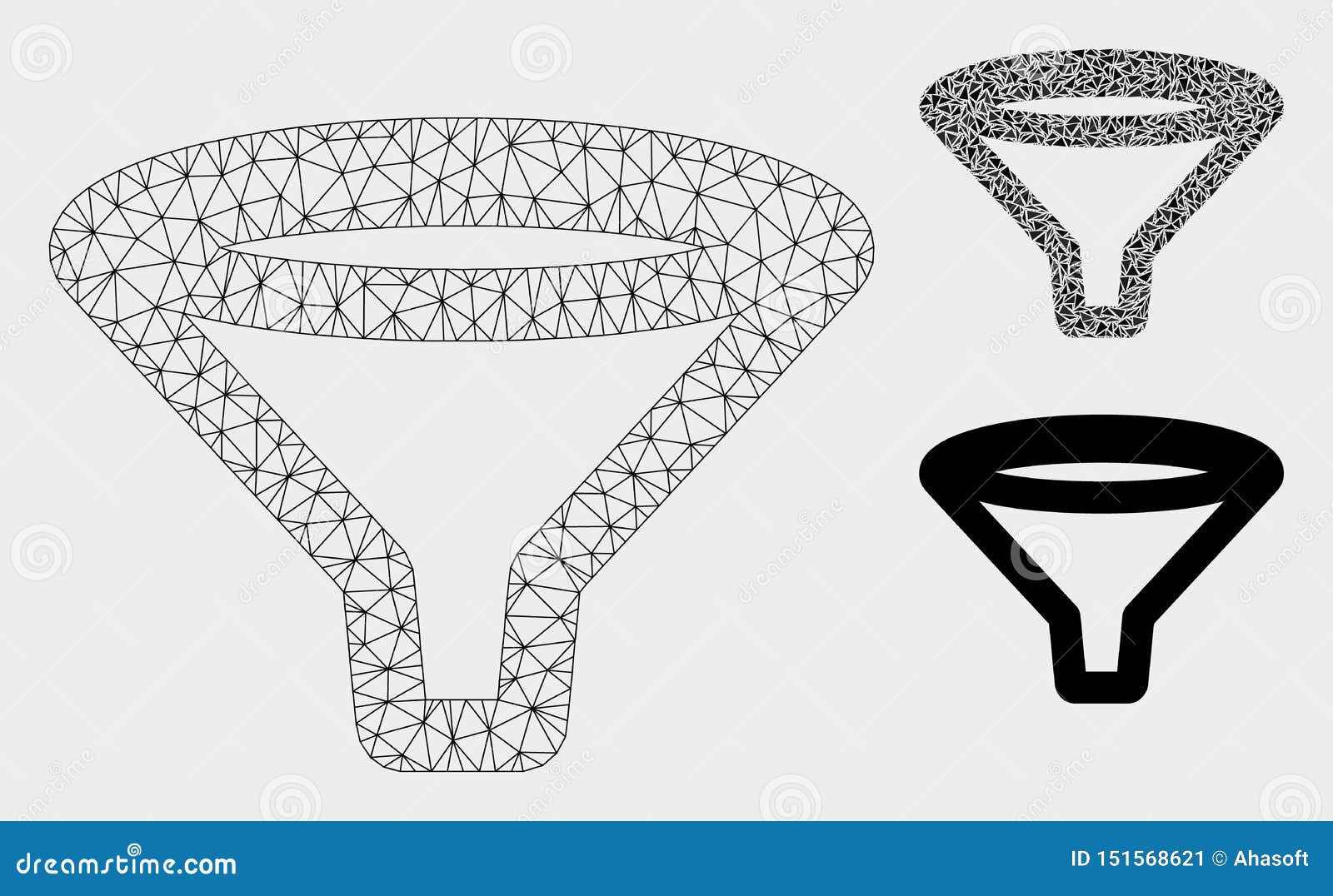 Funnel Vector Mesh 2D Model and Triangle Mosaic Icon Stock Vector ...