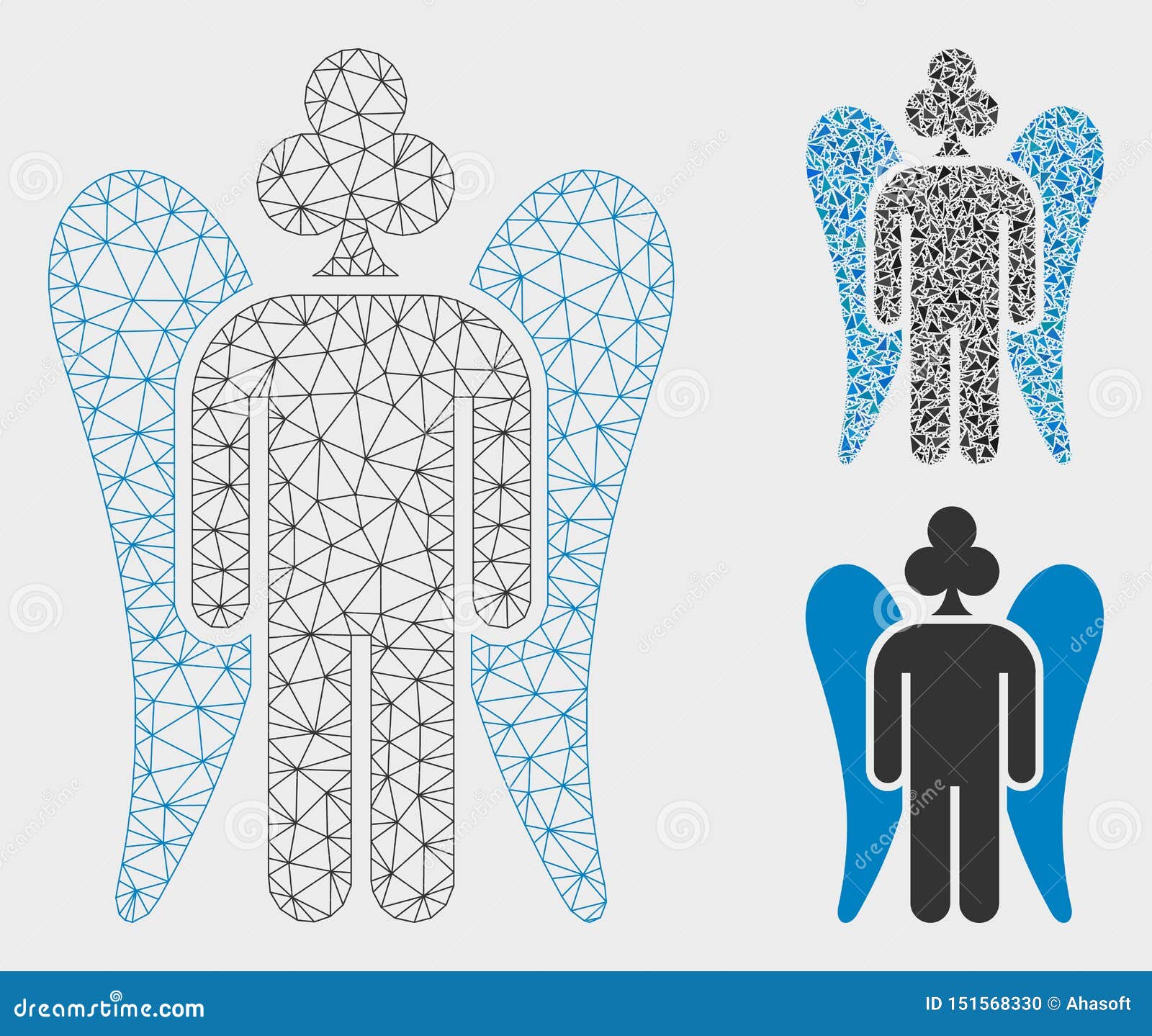 Gambling Angel Vector Mesh 2D Model and Triangle Mosaic Icon Stock ...