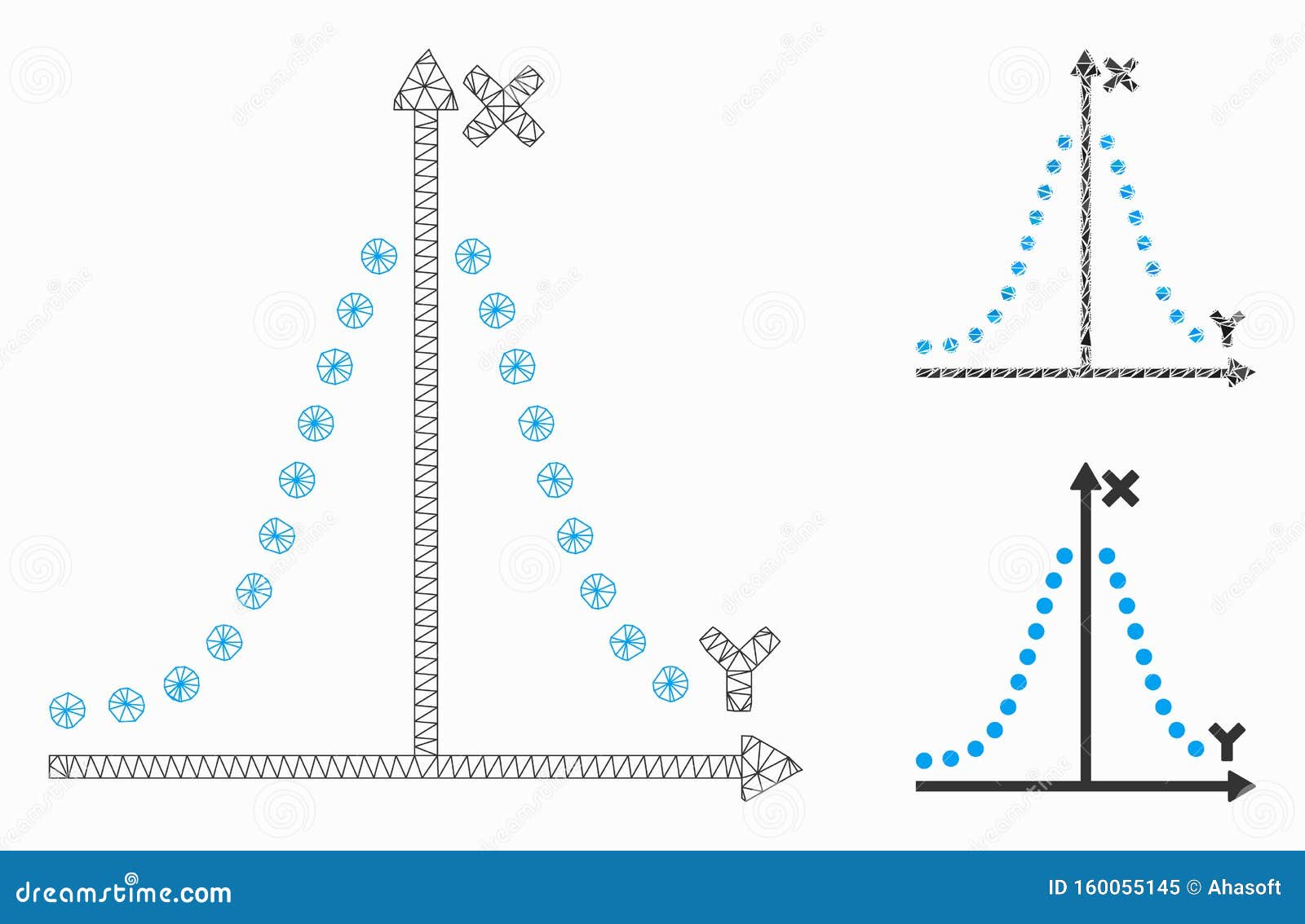 Gauss Plot Vector Mesh 2D Model and Triangle Mosaic Icon Stock Vector ...