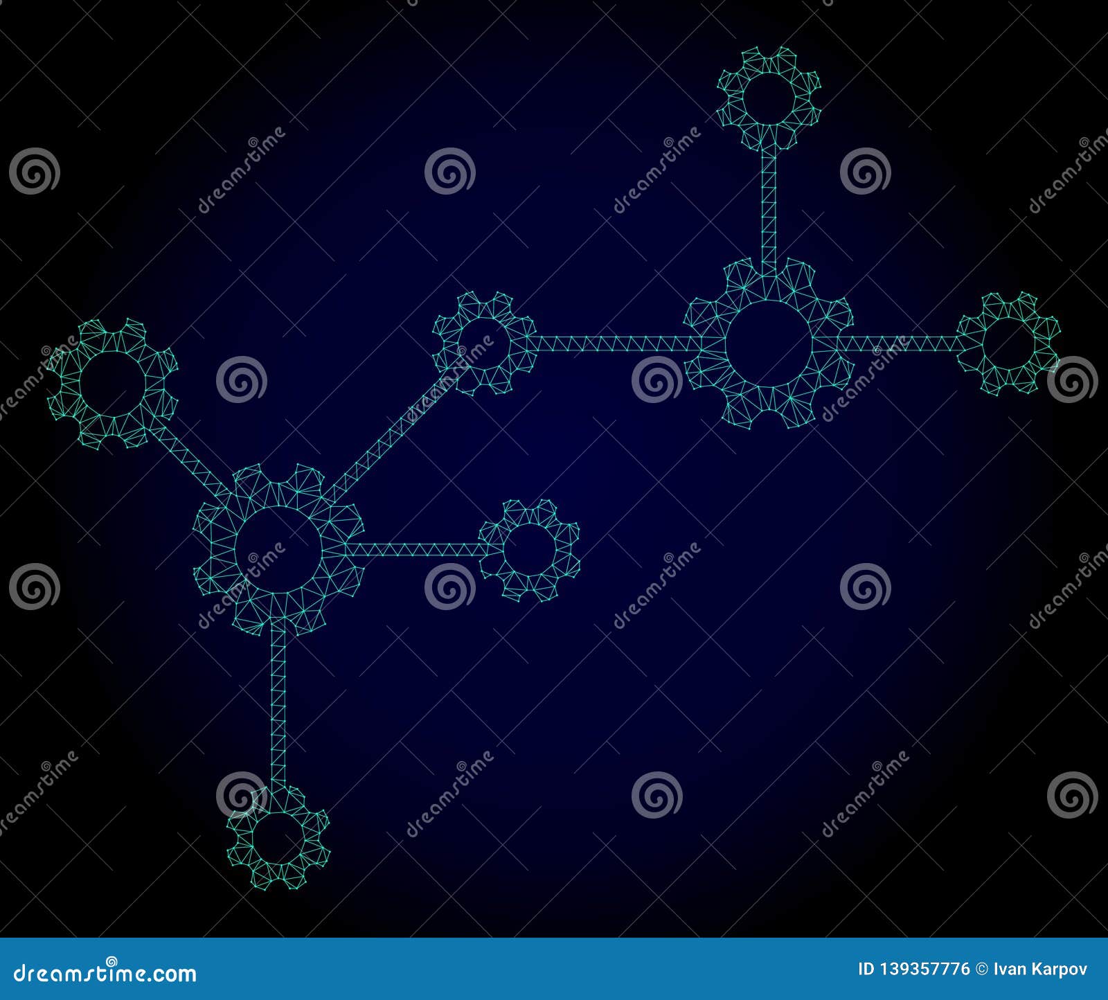 Gear Links Polygonal Frame Vector Mesh Illustration Stock Vector ...