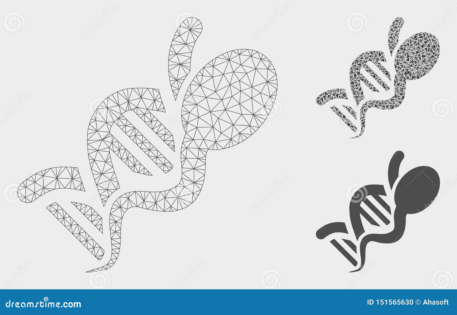 Genetics Vector Mesh 2D Model and Triangle Mosaic Icon Stock Vector ...