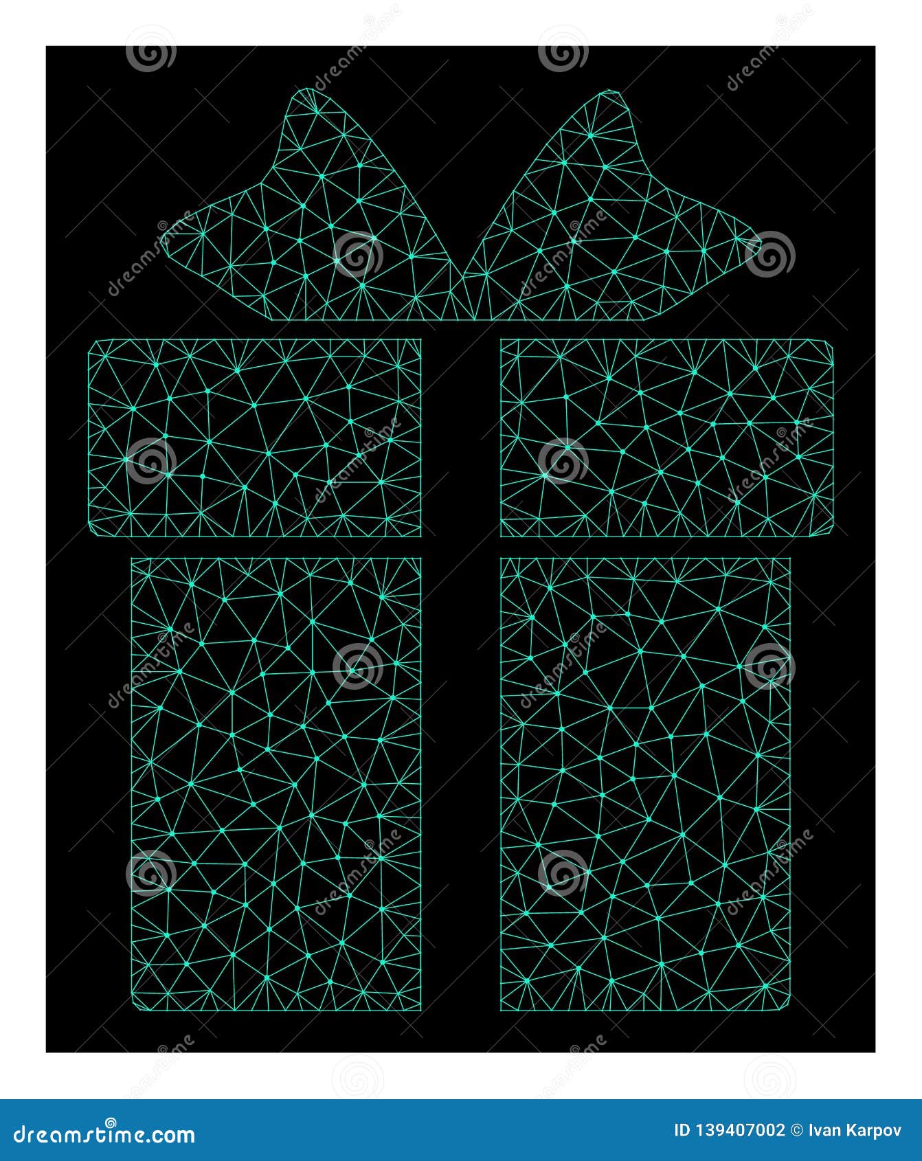 Mesh Gift in Polygonal Network Vector Style Stock Vector - Illustration ...