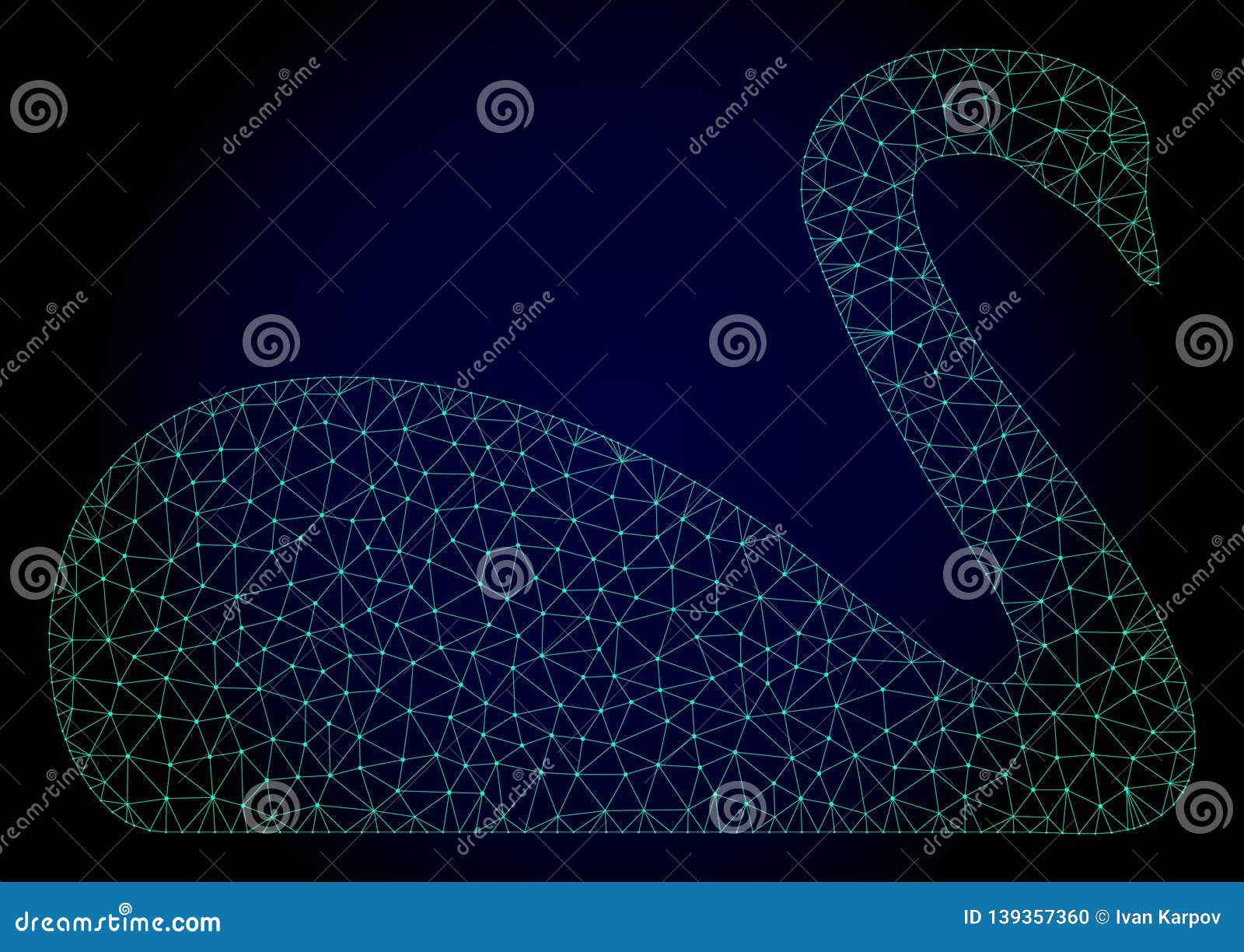 Goose Polygonal Frame Vector Mesh Illustration Stock Vector ...