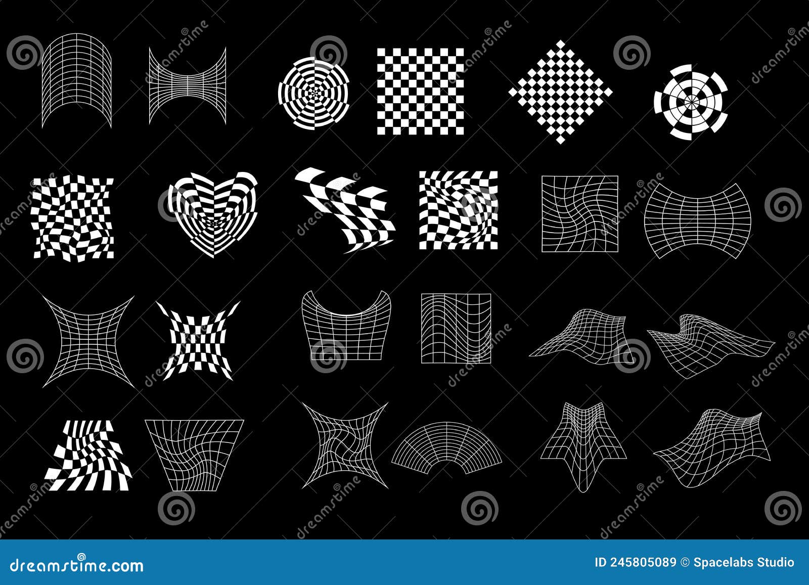 Streetwear Mesh Assets 3D Wareframe Grid Futuristic Shape Abstract ...