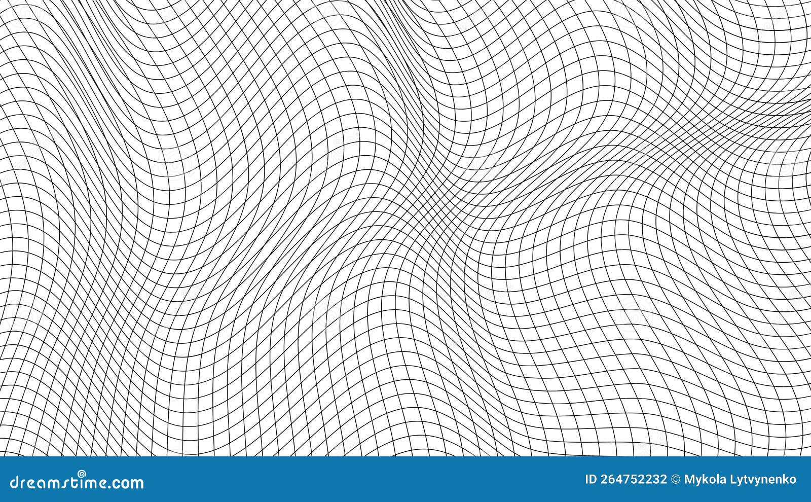 Mesh Grid Lattice Background Pattern Security Space Distorted Wave Guilloche Stock Vector