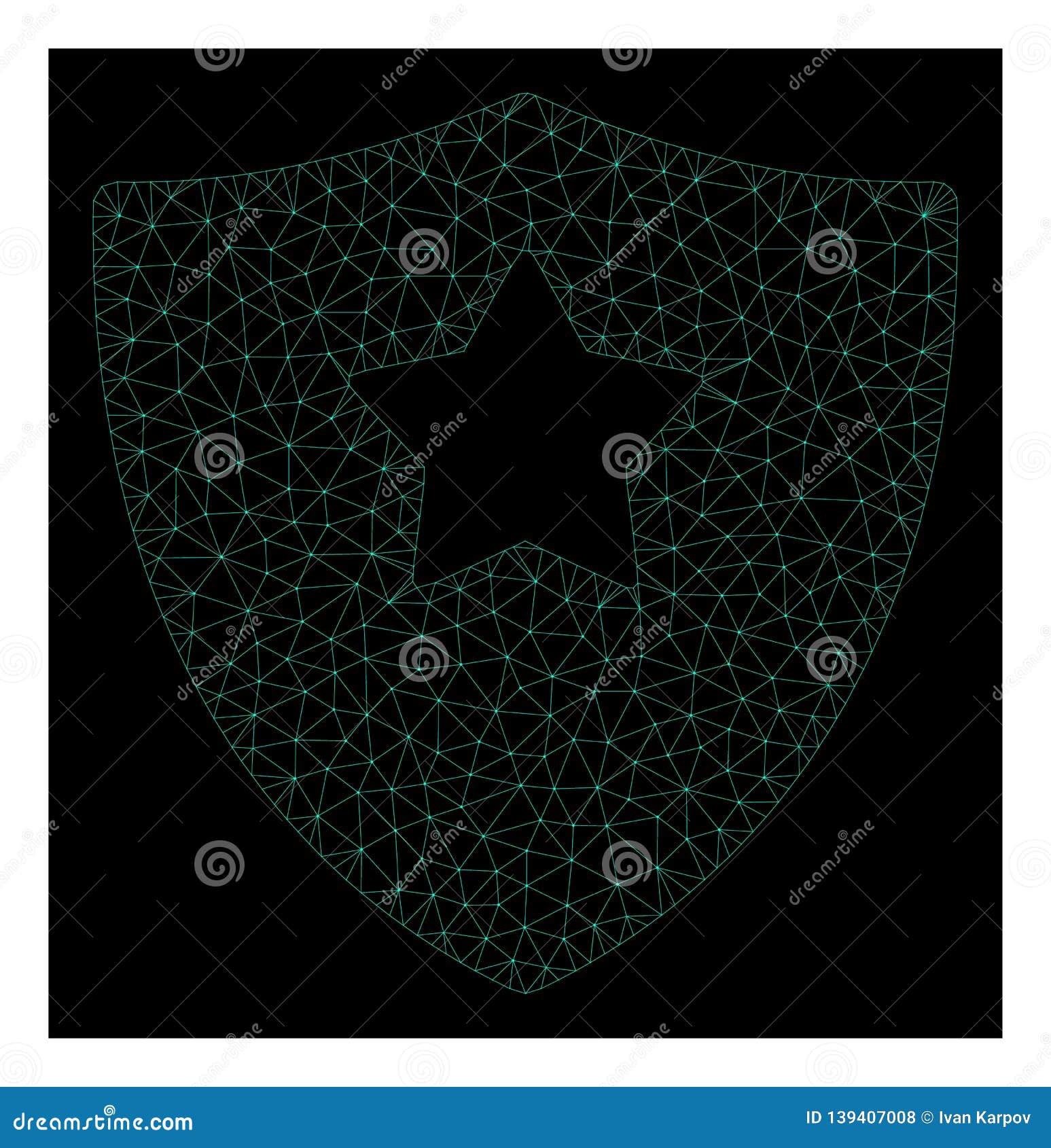 Mesh Guard Shield in Polygonal 2D Vector Style Stock Vector ...