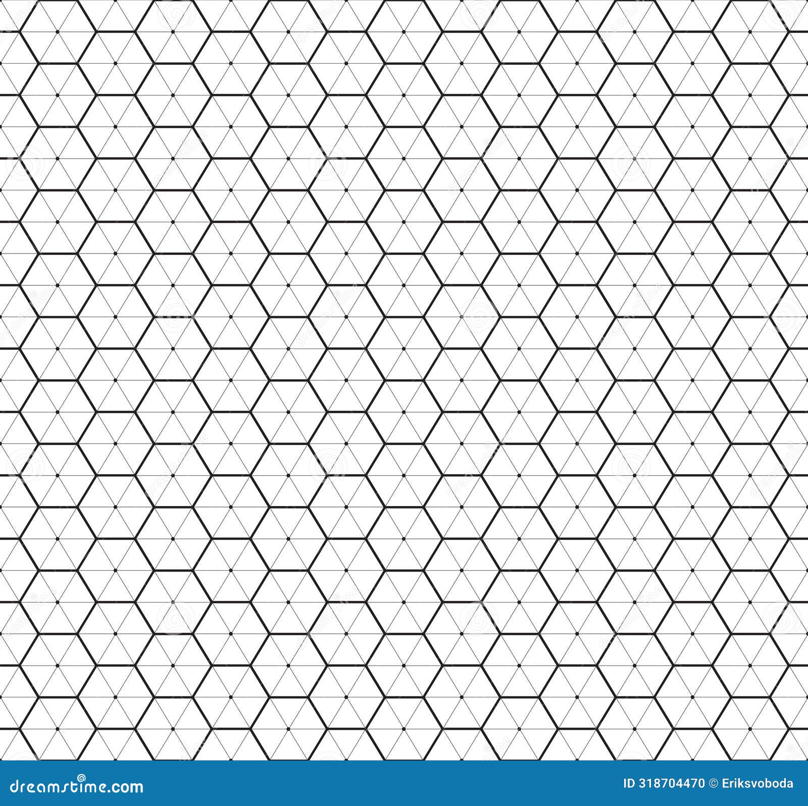 Mesh from Hexagons with Thin Lines and Dot in Center. Seamless ...