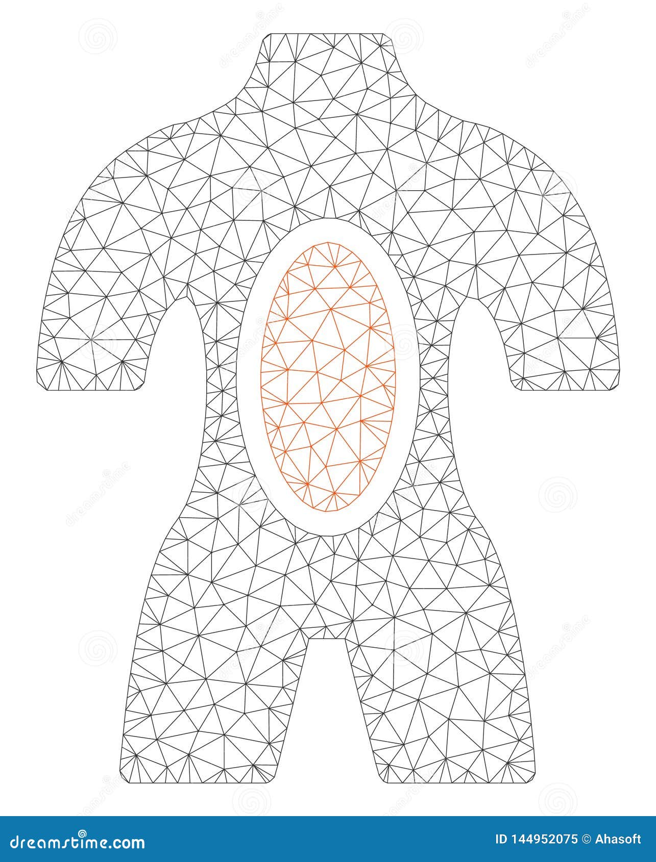 Human Anatomy Polygonal Frame Vector Mesh Illustration Stock Vector ...
