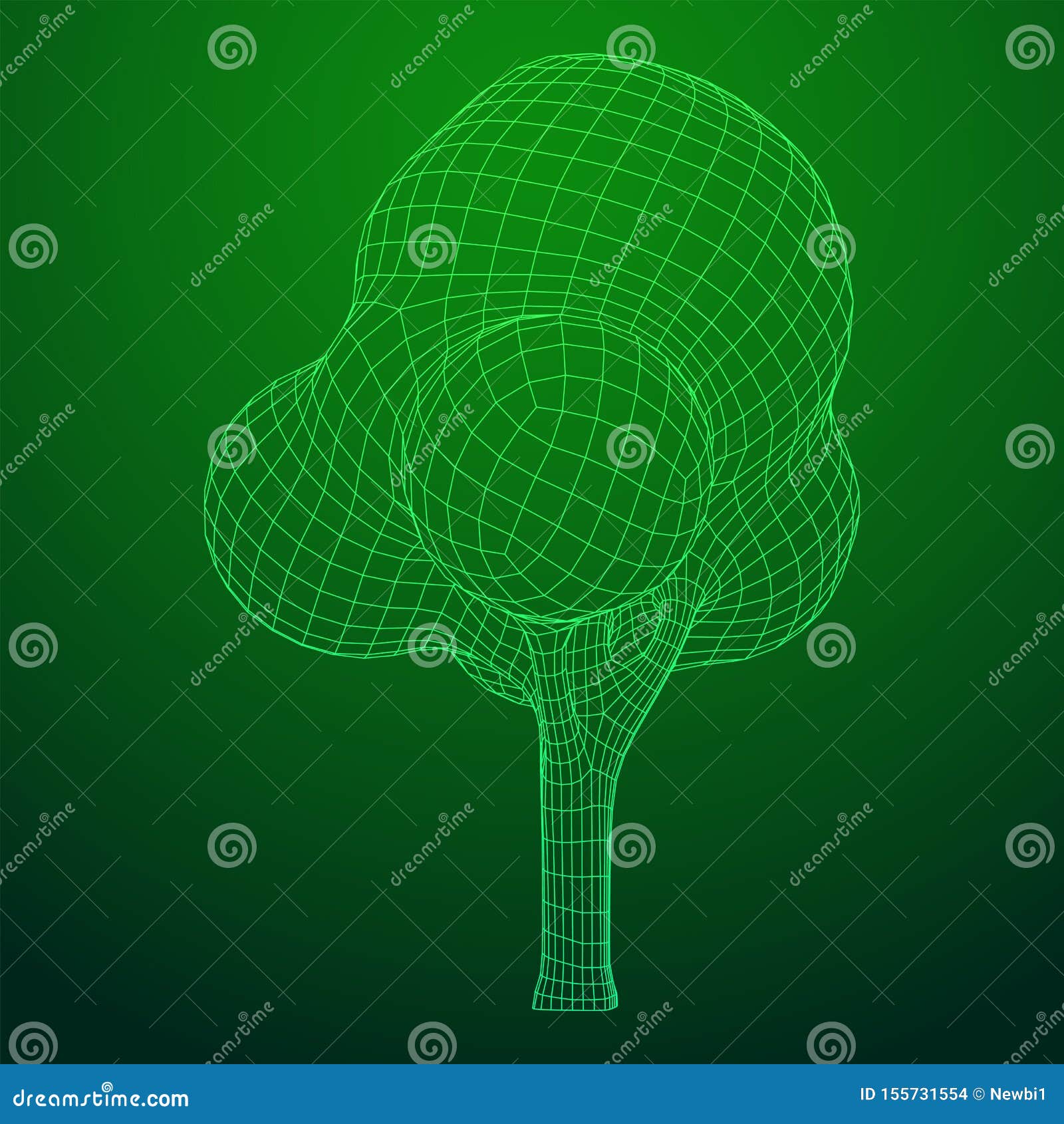 Mesh Image of Tree. Low Poly Background Stock Vector - Illustration of ...