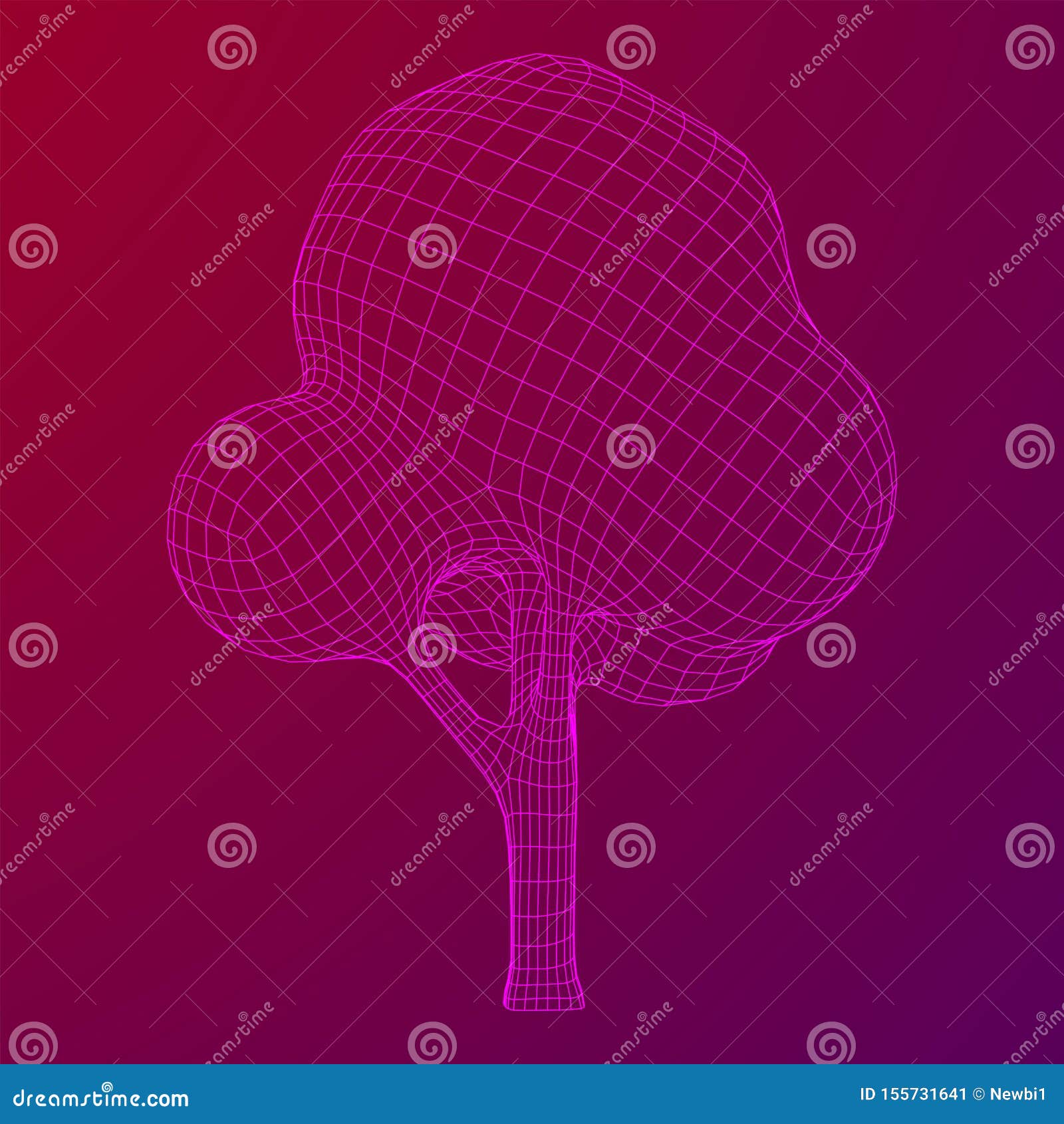 Mesh Image of Tree. Low Poly Background Stock Vector - Illustration of ...